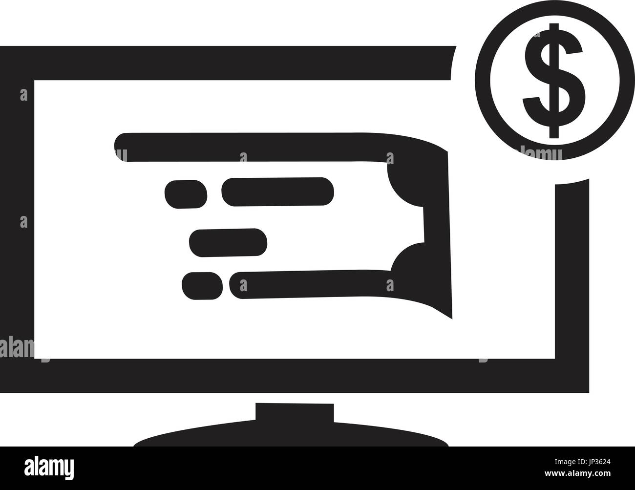 monitor with speed money paper and dollar sign Stock Vector Image & Art ...
