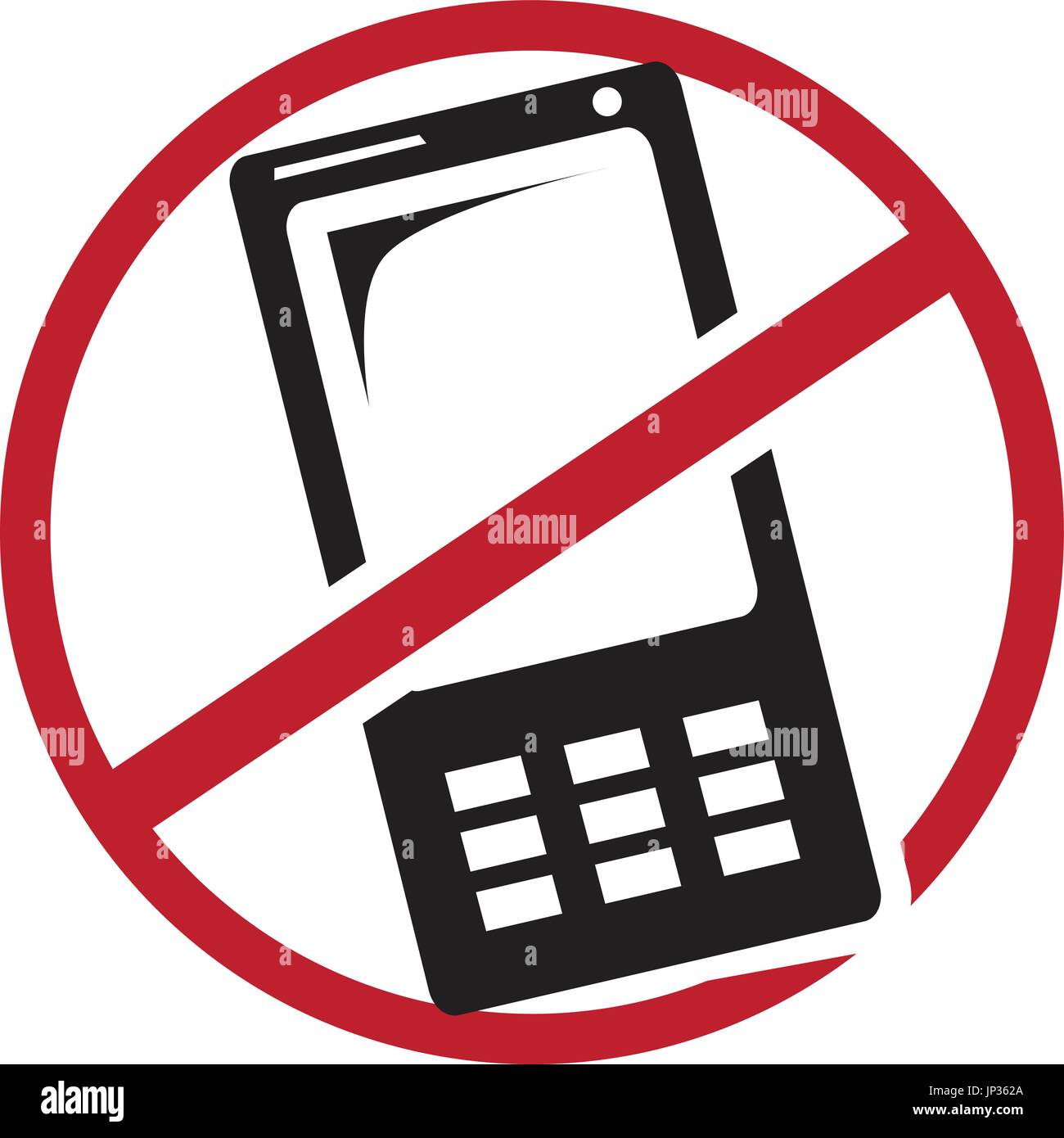 no mobile sign isolated on white background Stock Vector Image & Art ...