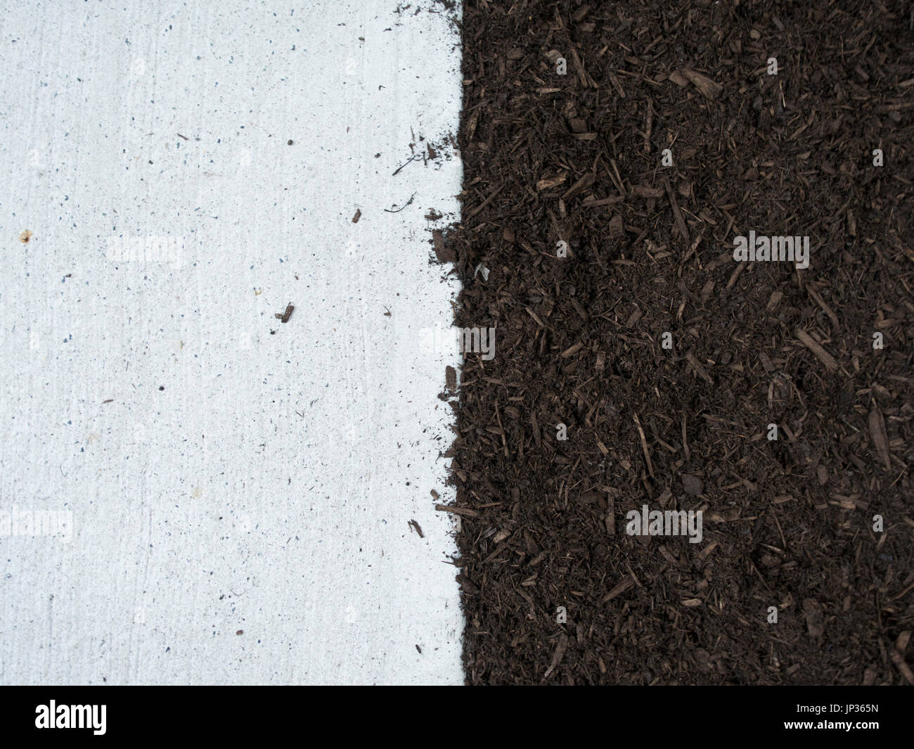 half and half concrete walkway and earth soil Stock Photo - Alamy
