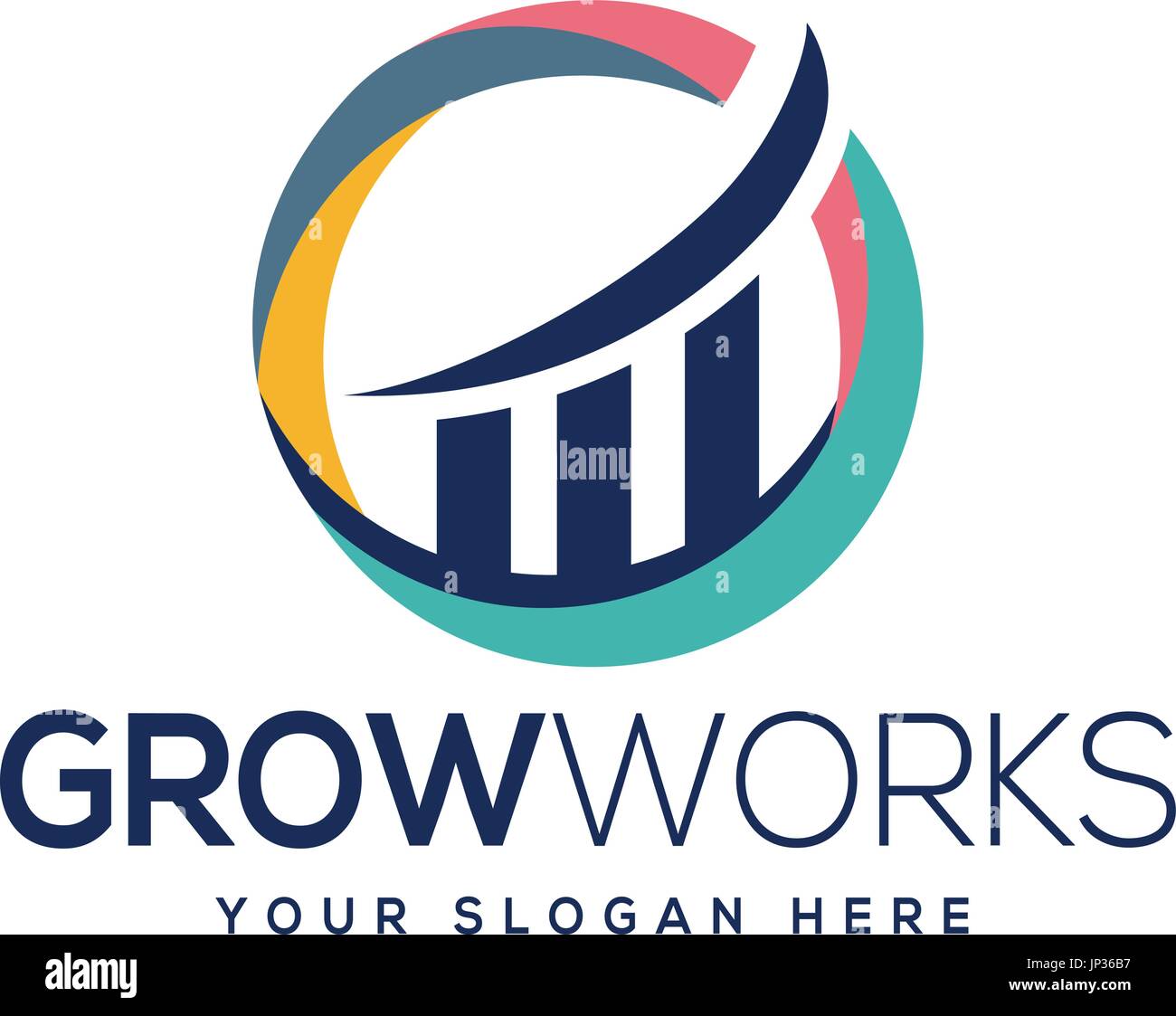 charts logo within colorful circle. isolated on white background Stock ...