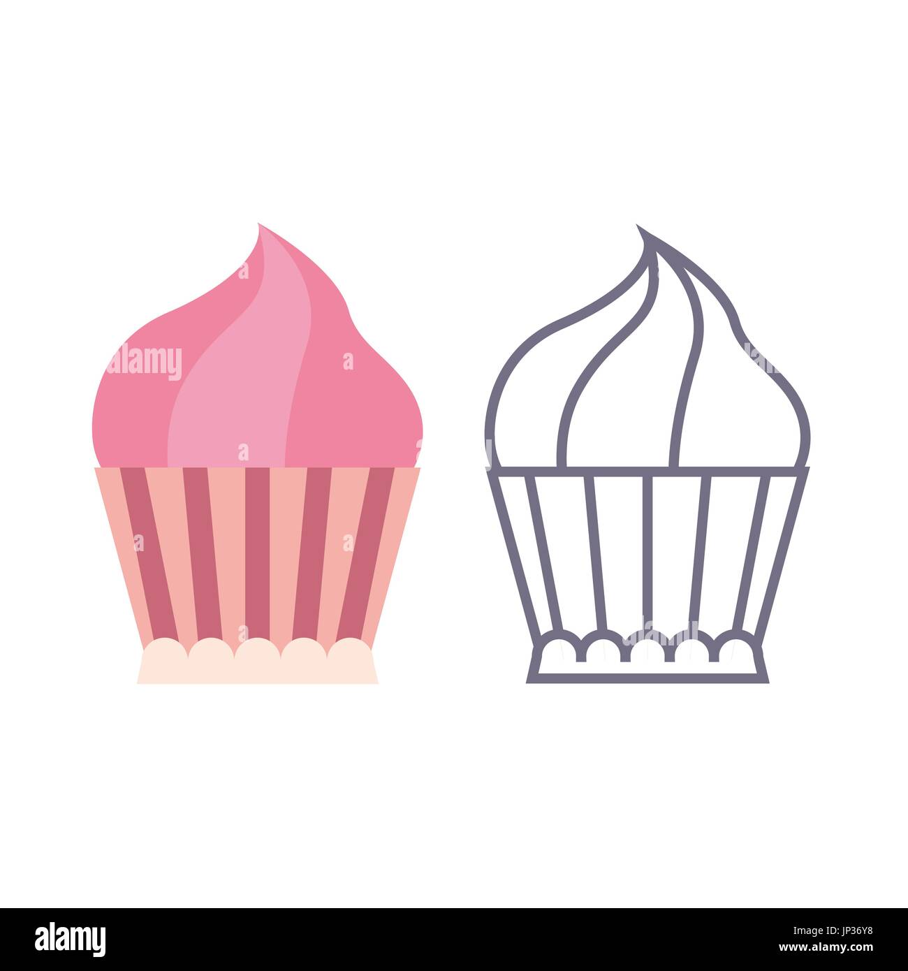 Cupcake. Icons on isolated background Stock Vector Image & Art - Alamy