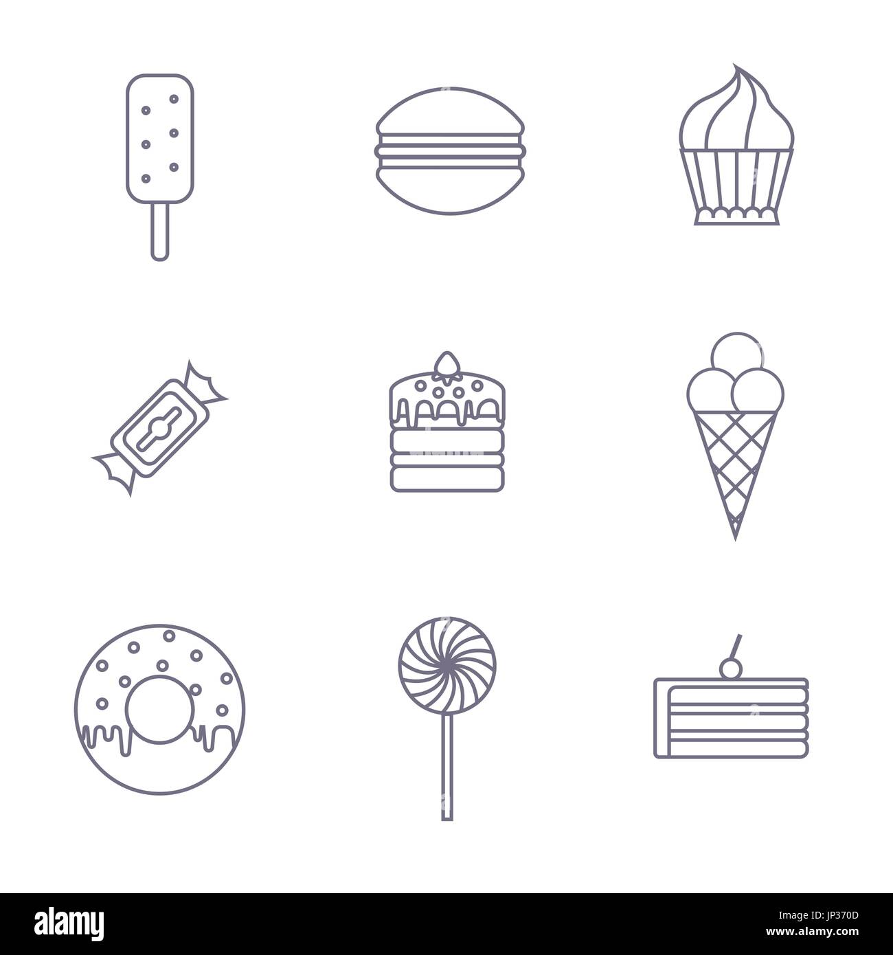 Set of sweet food icons flat style Stock Vector Image & Art - Alamy