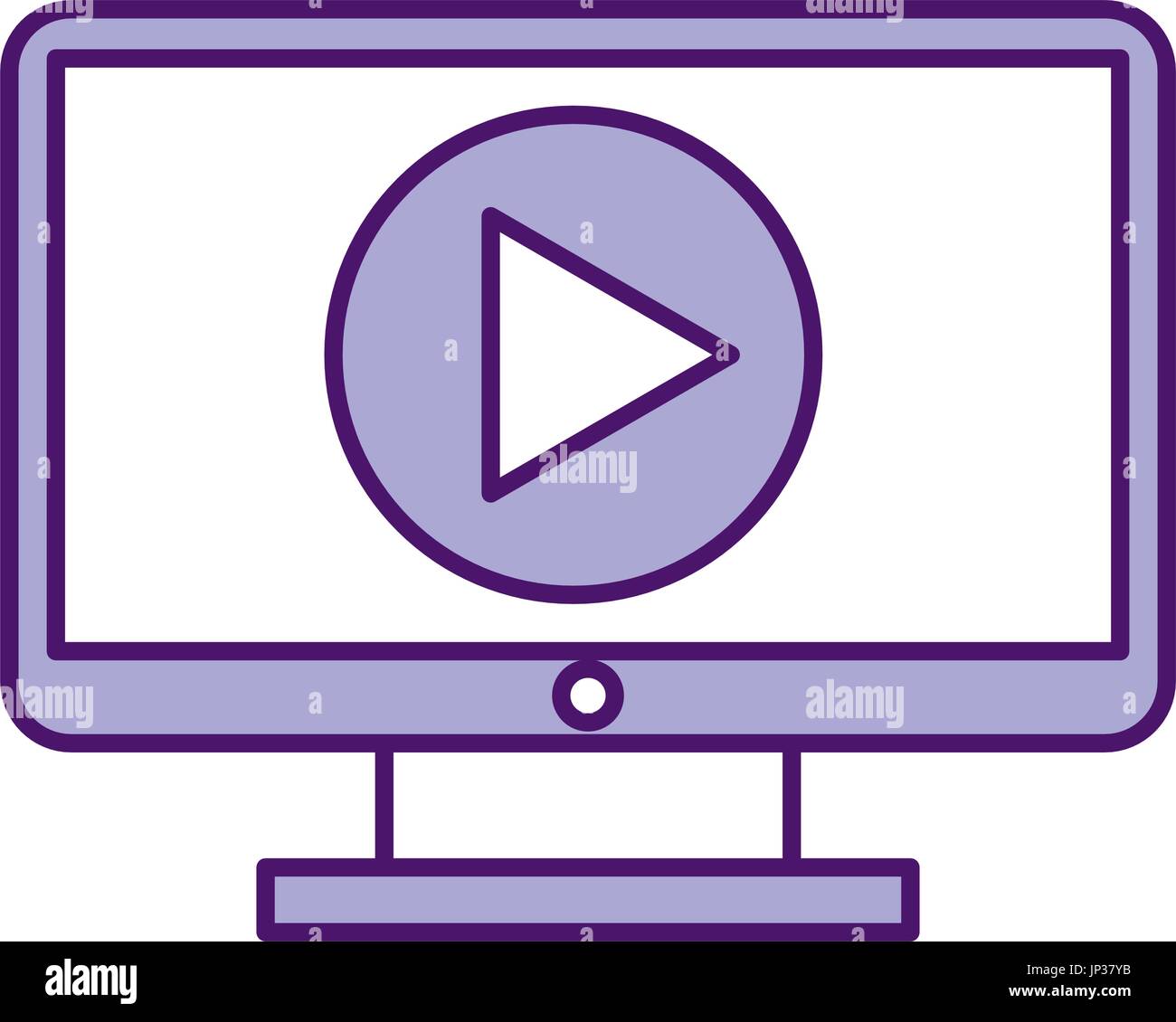 computer desktop with play button Stock Vector Image & Art - Alamy