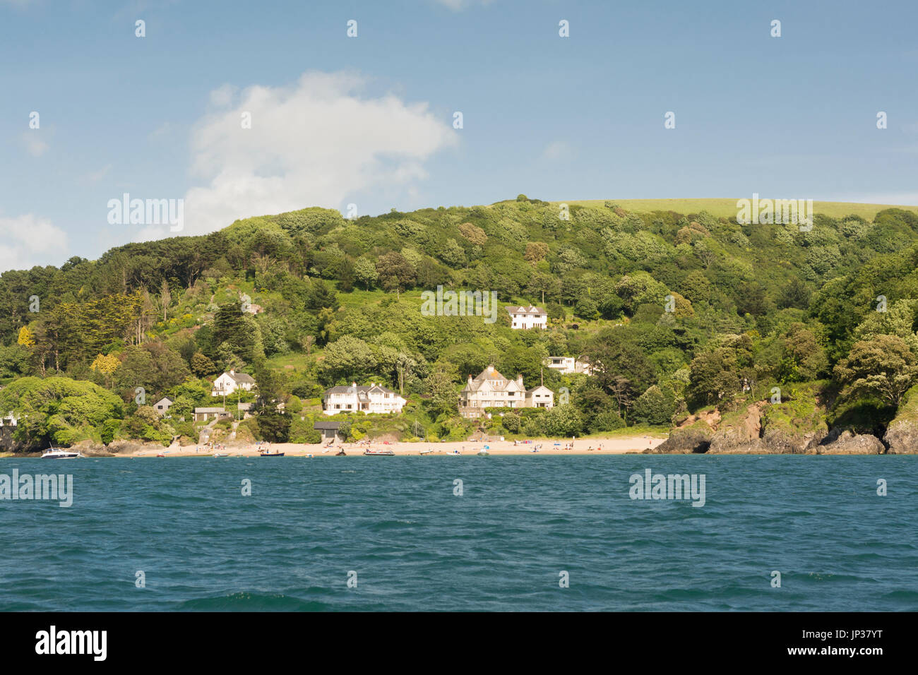 Looking over to Mill Bay from the estuary / harbour, Salcombe, Devon UK ...