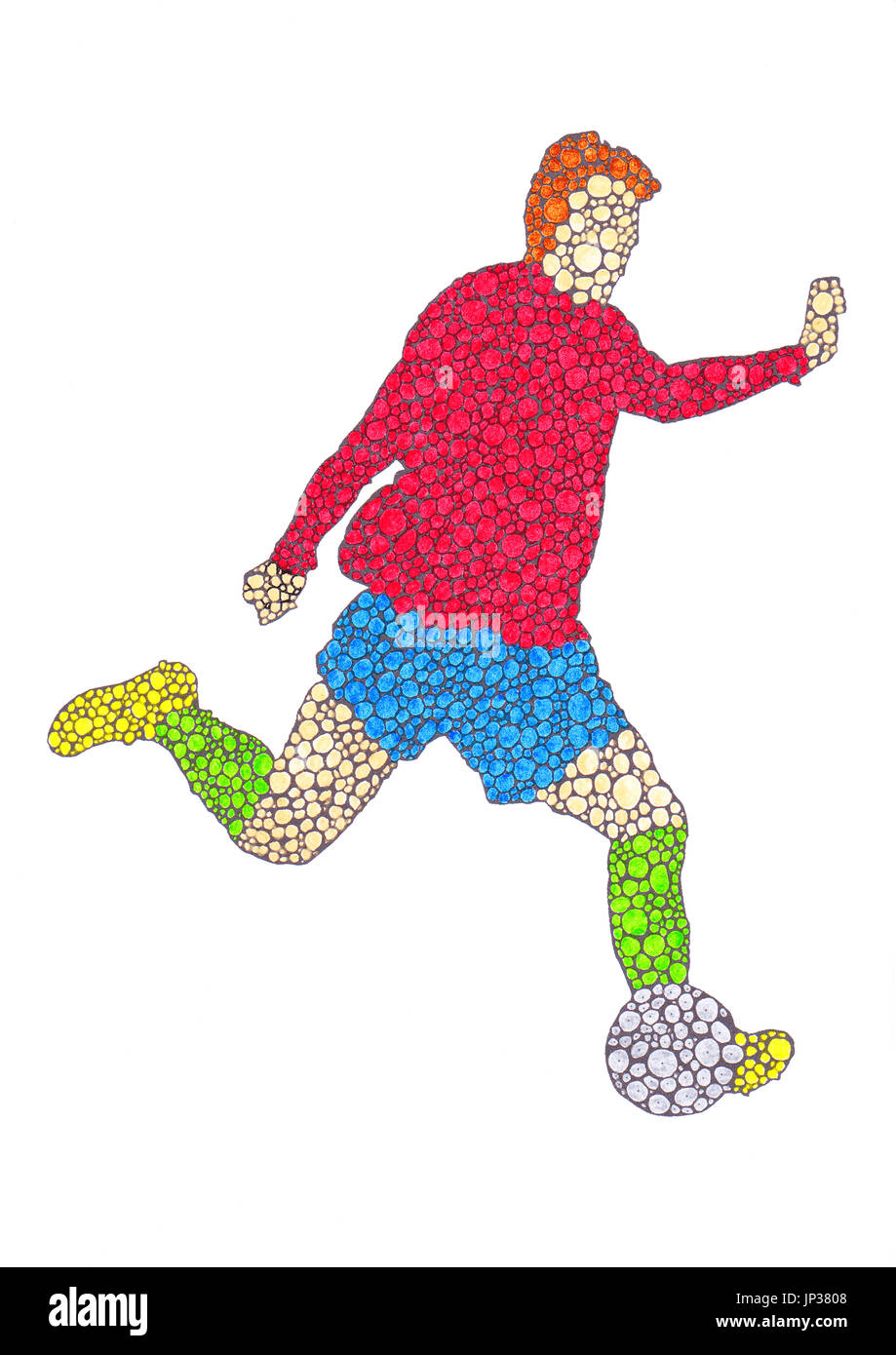 Illustration football player running Cut Out Stock Images & Pictures ...