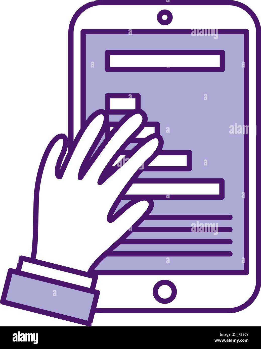 hand user with smartphone device isolated icon Stock Vector Image & Art ...