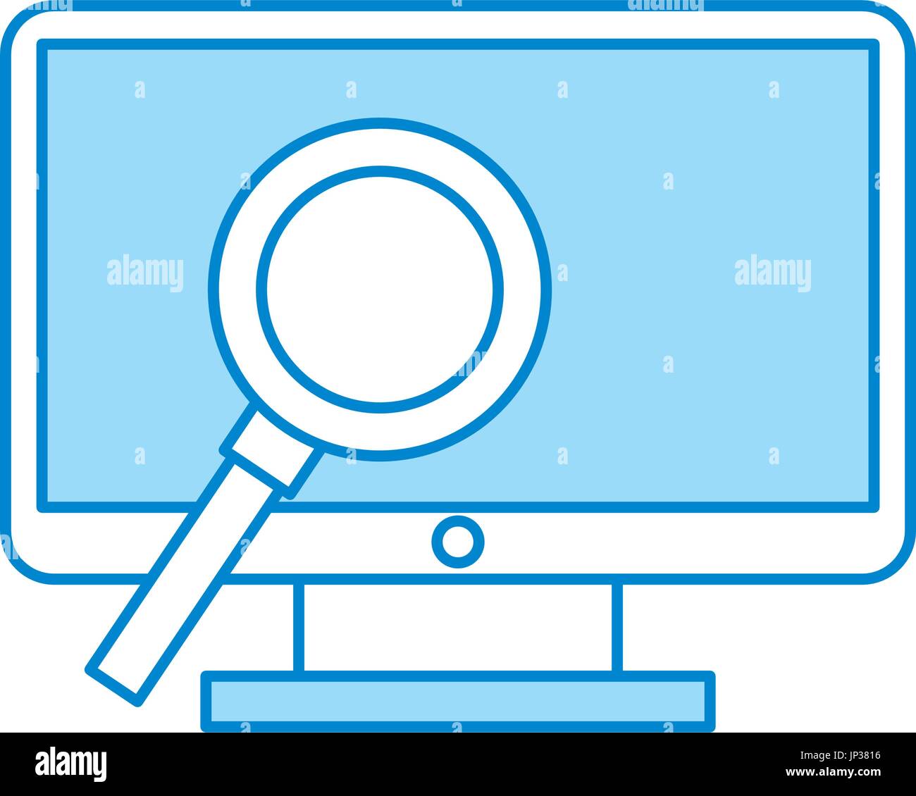 computer desktop with magnifying glass Stock Vector Image & Art - Alamy