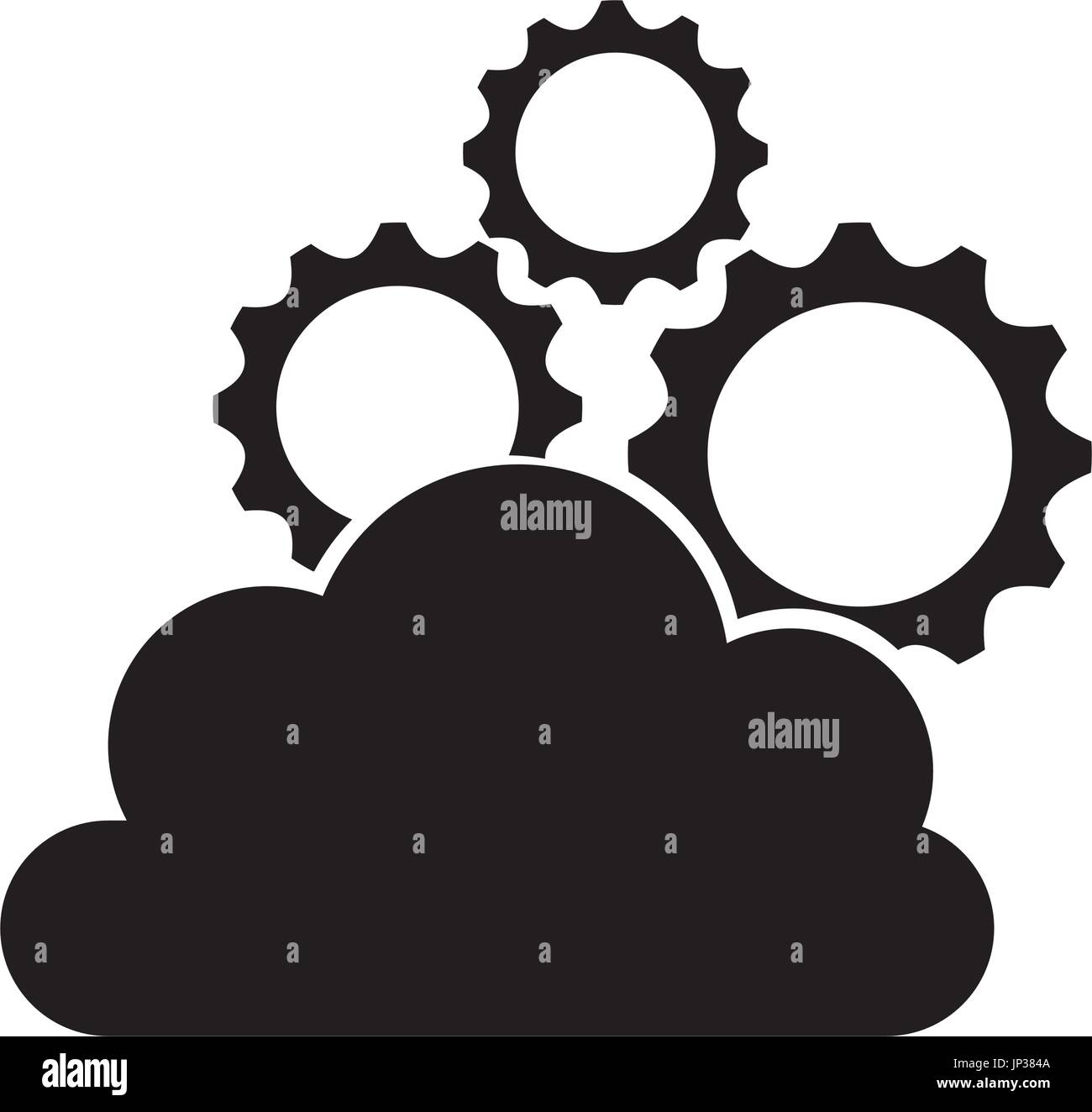 cloud computing with gears Stock Vector Image & Art - Alamy