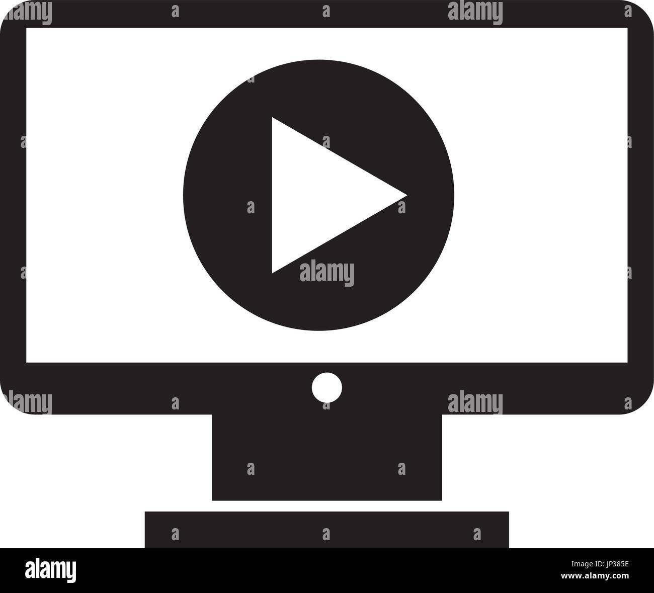 computer desktop with play button Stock Vector Image & Art - Alamy