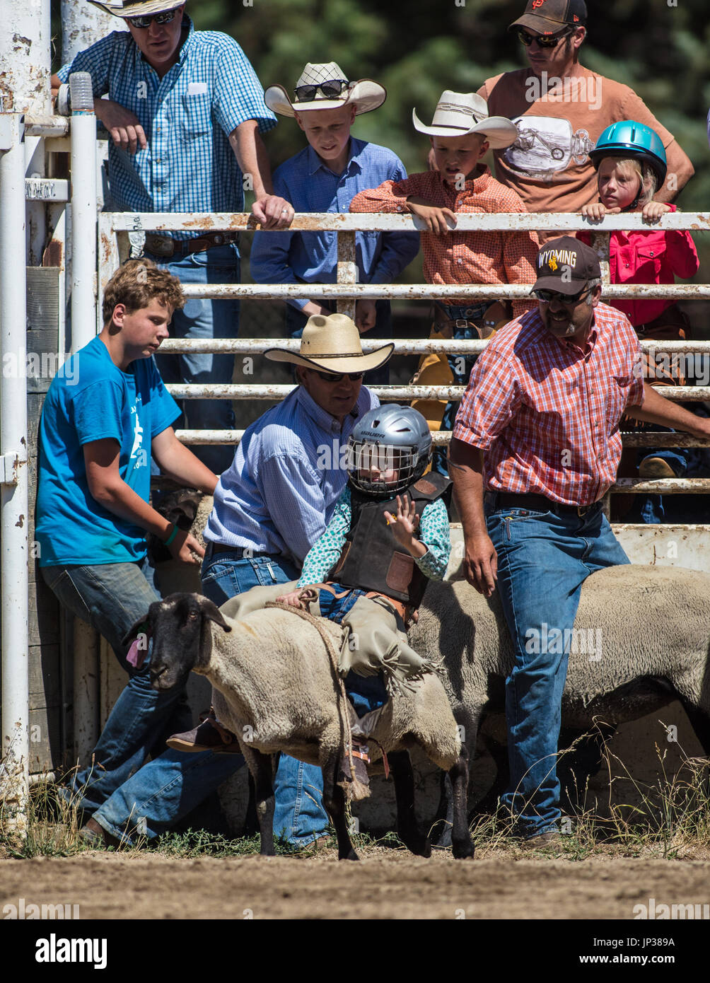 Kids riding sheep hi-res stock photography and images - Alamy