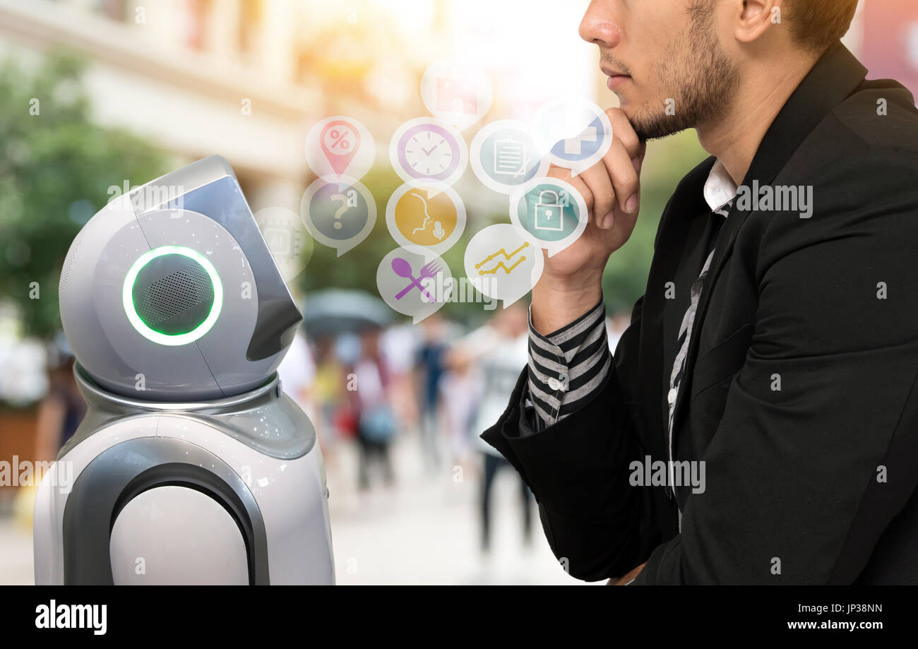 Robotics Trends technology and robo advisor concept. Autonomous ...