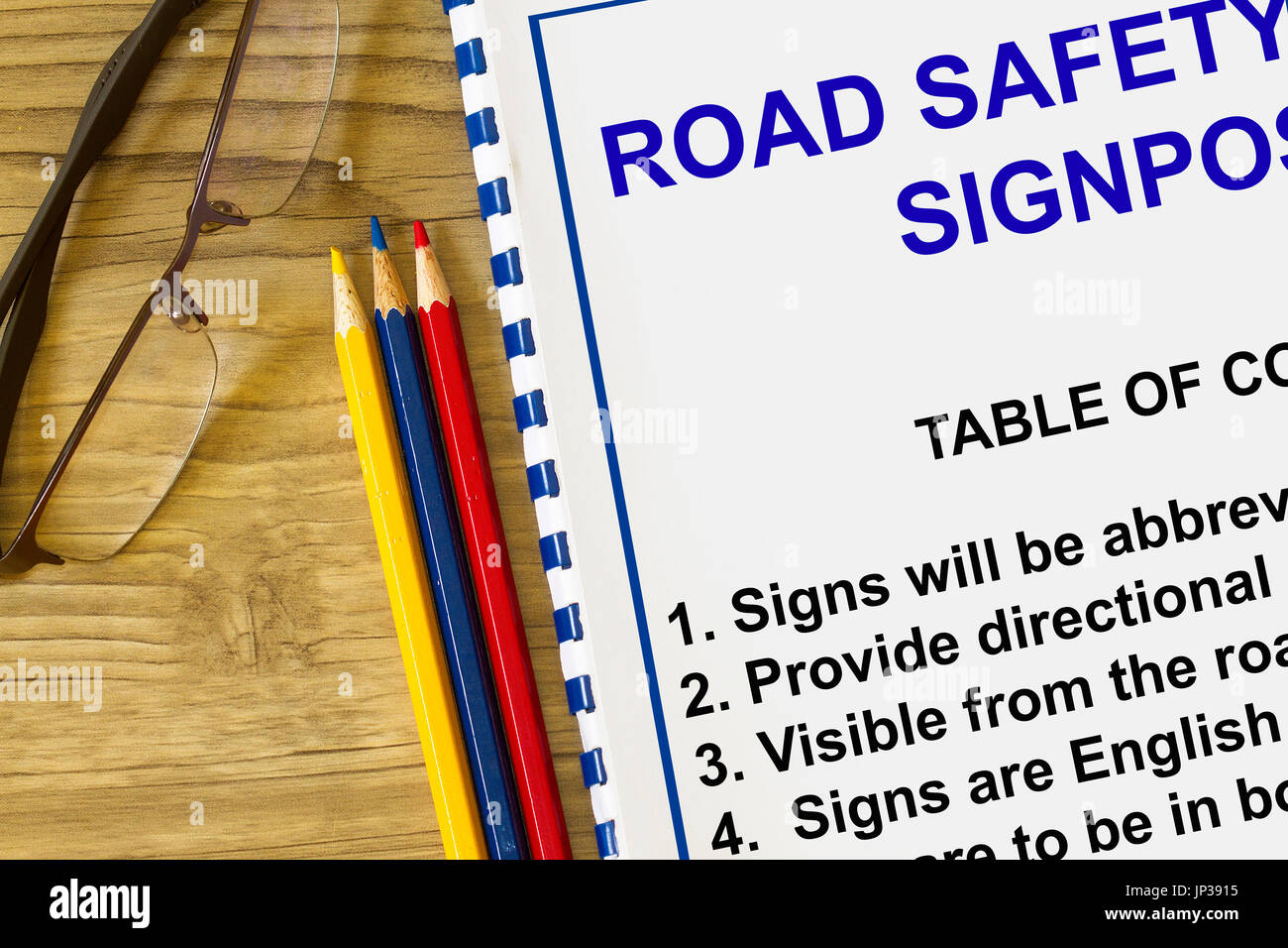 Road safety an signposting conept- many uses in the transport industry ...