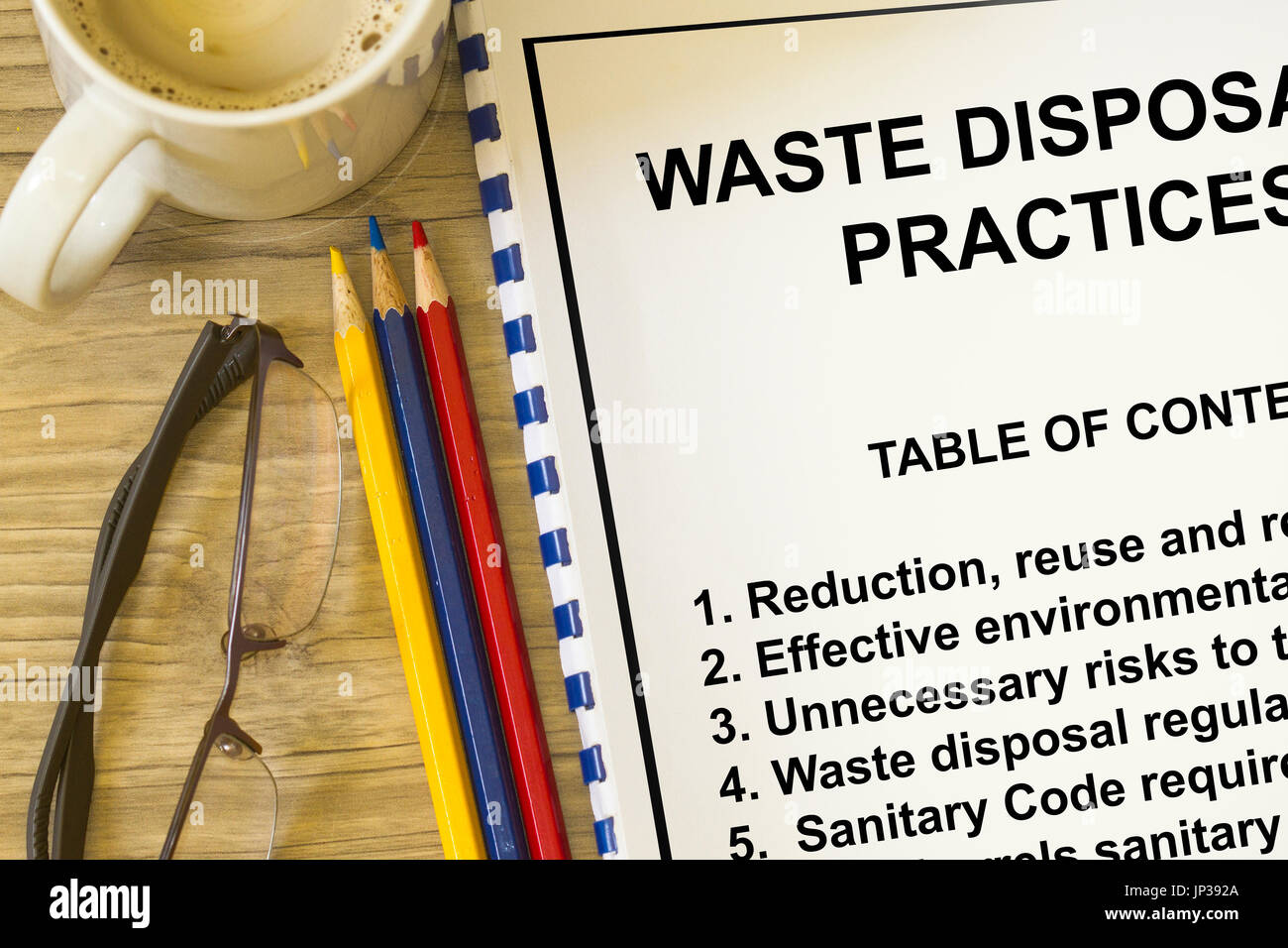 Waste disposal cconcept- waste disposal subject in a cover sheet of a ...