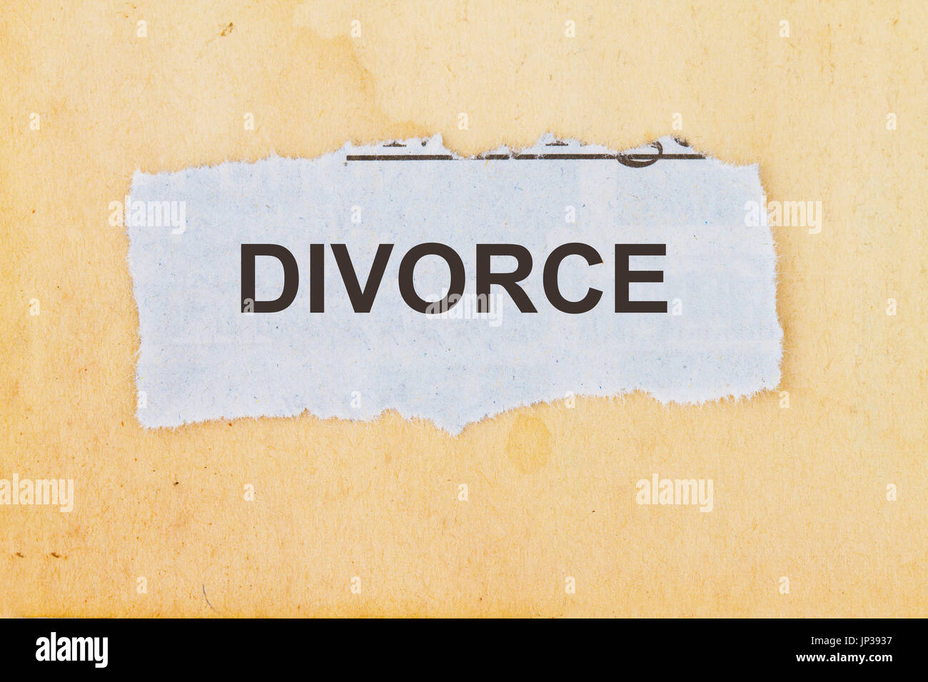 Divorce newspaper cutout in an old paper background Stock Photo - Alamy