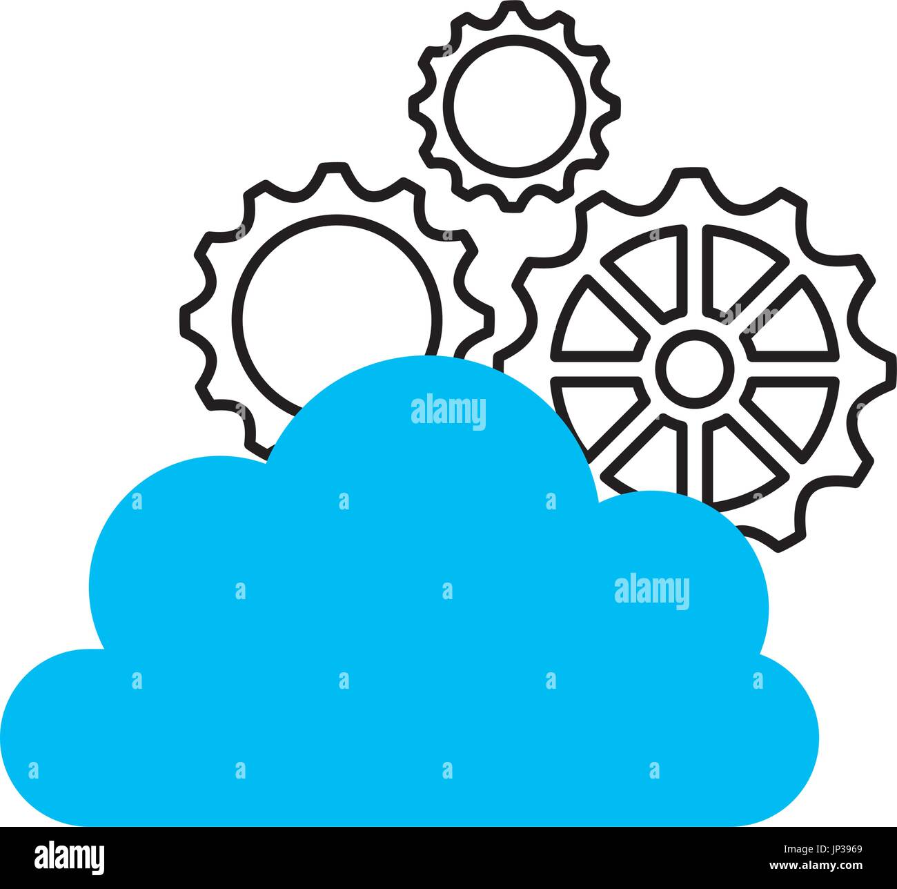 Digital image cloud gears hi-res stock photography and images - Alamy