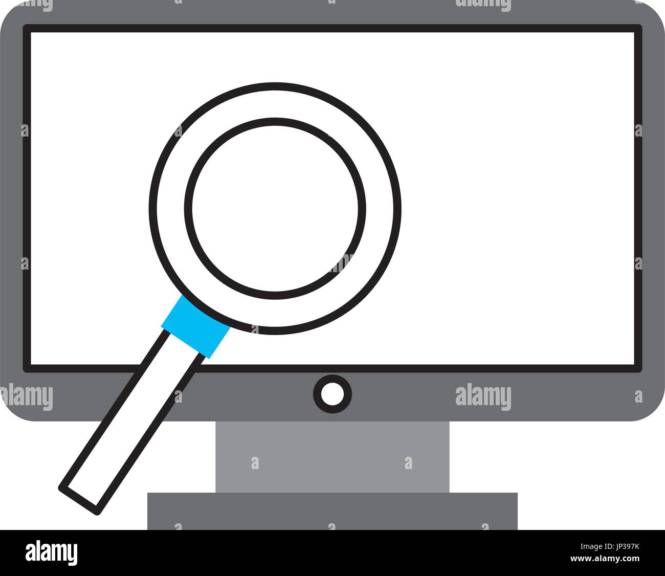 computer desktop with magnifying glass Stock Vector Image & Art - Alamy