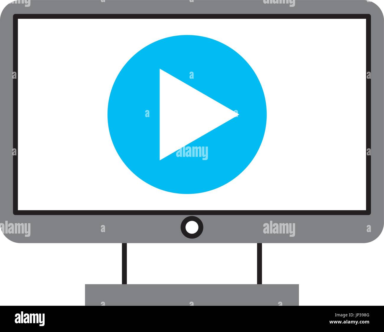 computer desktop with play button Stock Vector Image & Art - Alamy