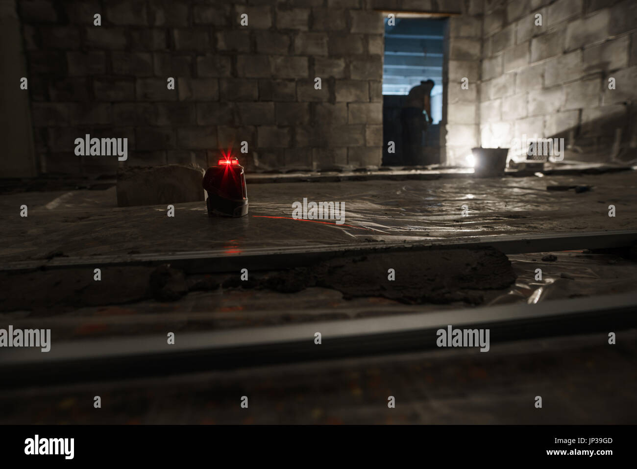 Floor flatness level measuring electronic device Stock Photo - Alamy