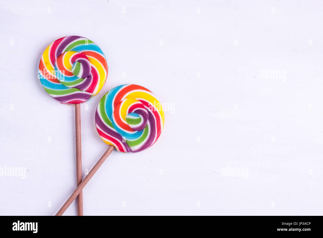 Lollipops on a white background Stock Photo - Alamy