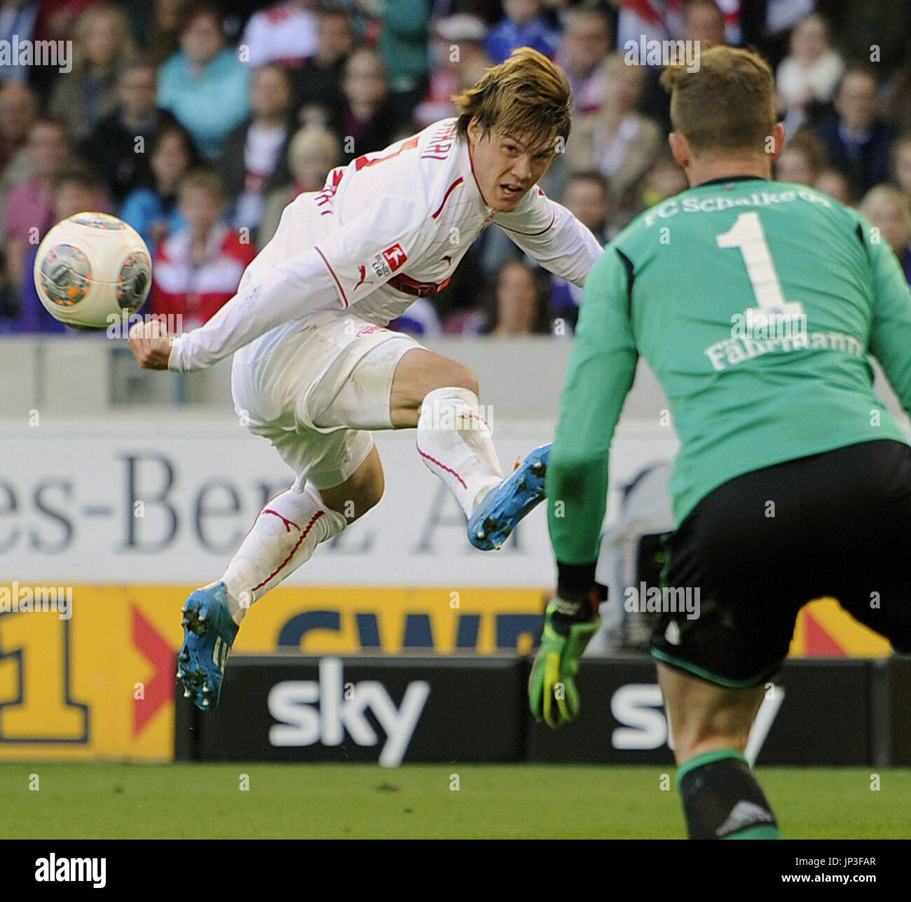 STUTTGART, Germany - Gotoku Sakai of Stuttgart tries to fire past ...
