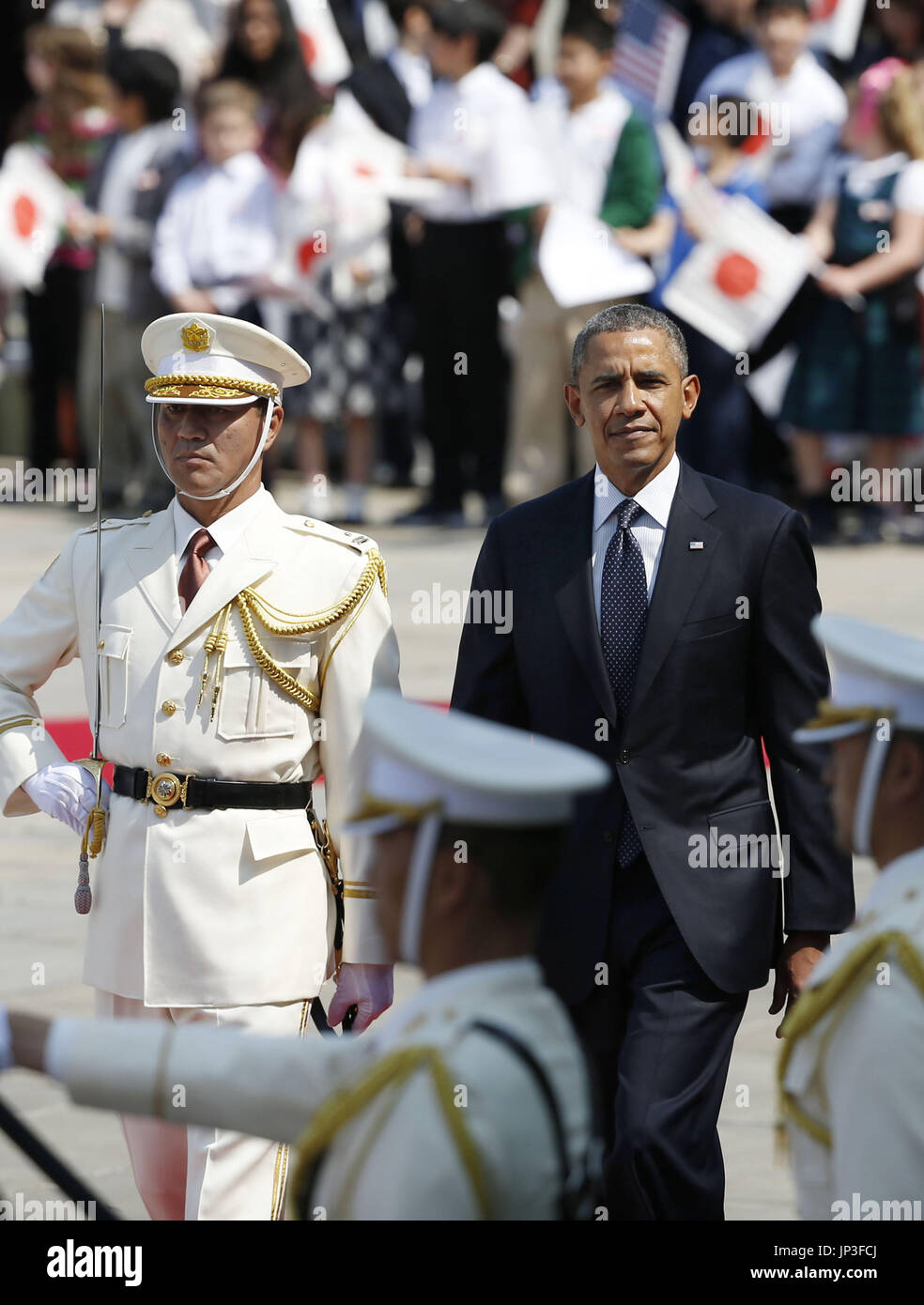 TOKYO, Japan - U.S. President Barack Obama (R) attends a welcoming ...