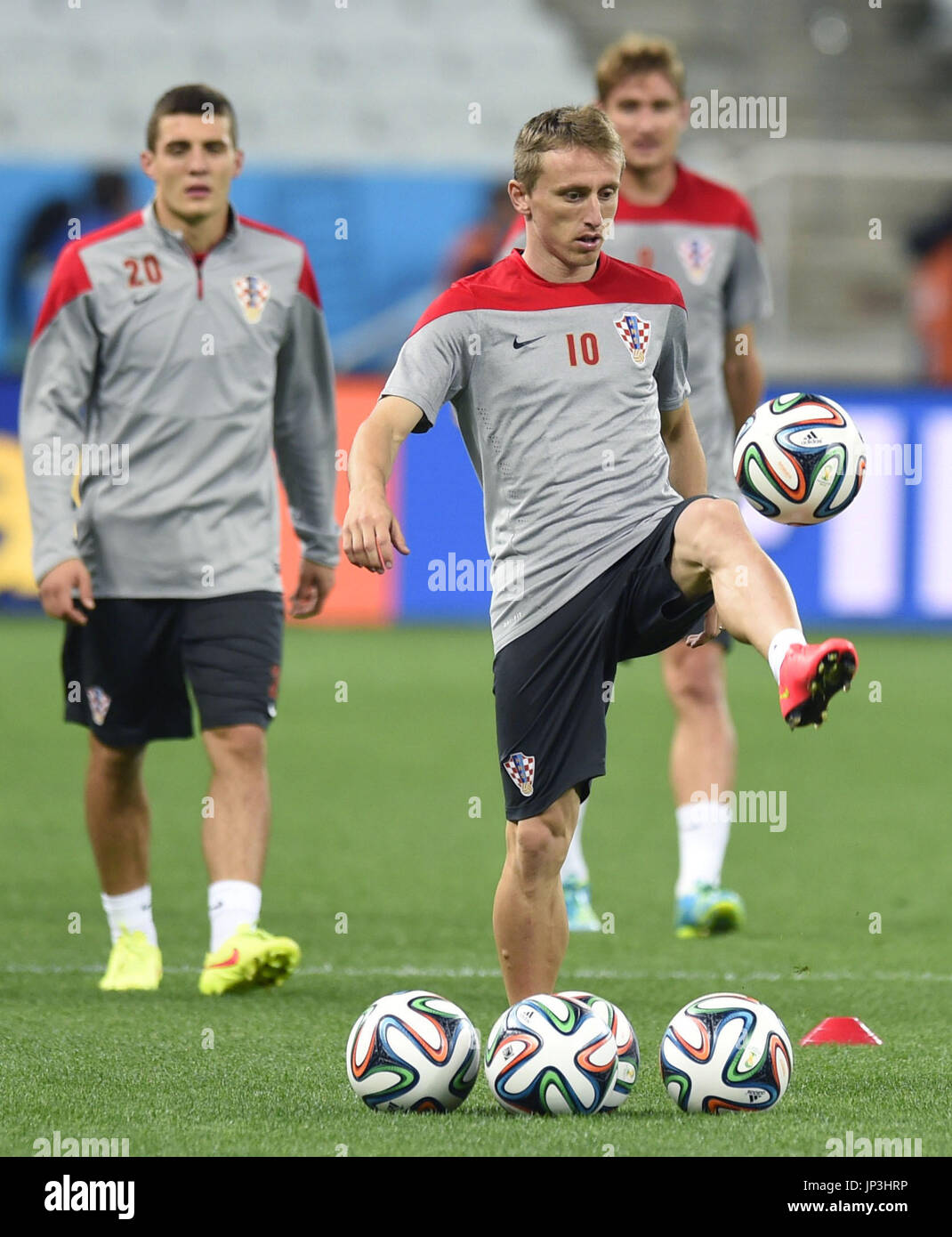 SAO PAULO, Brazil - Croatia's Luka Modric (10) trains in the team's practice in Sao Paulo ...