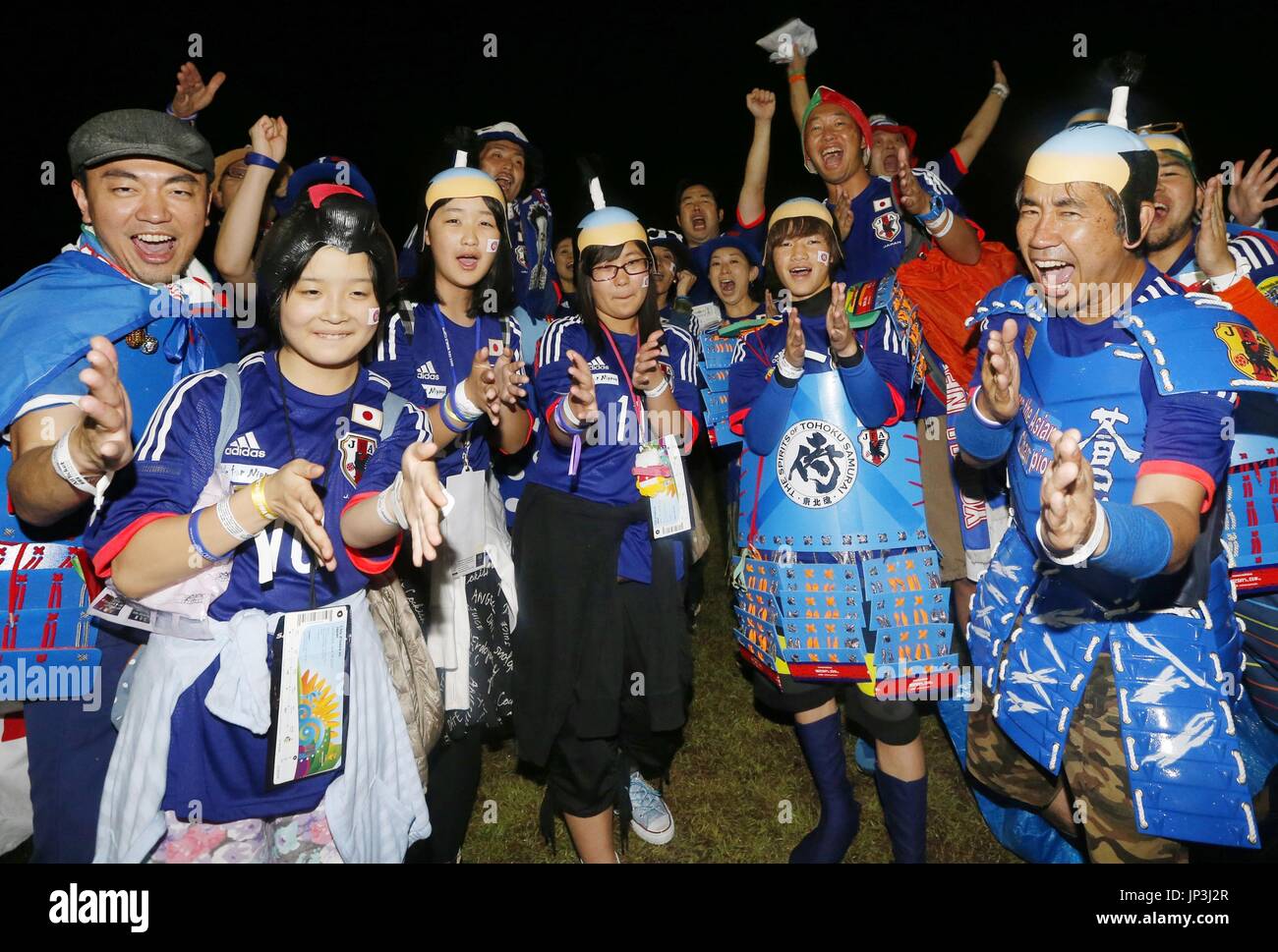 RECIFE, Brazil - Japanese supporters in samurai costumes pose in Recife ...