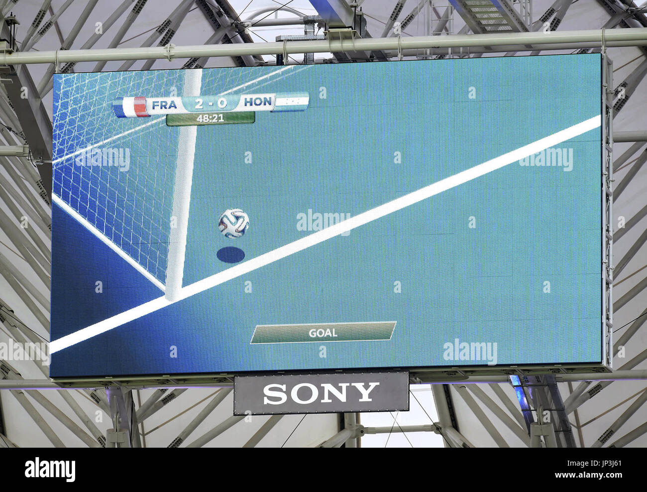 PORTO ALEGRE, Brazil - Photo shows an image from goal-line technology ...