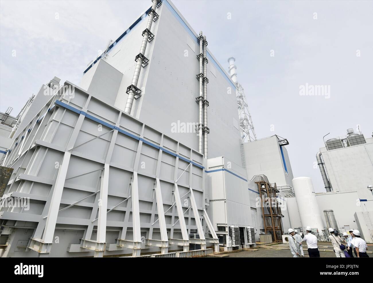 MITO, Japan - Japan Atomic Power Co. unveils a safety shield of an ...