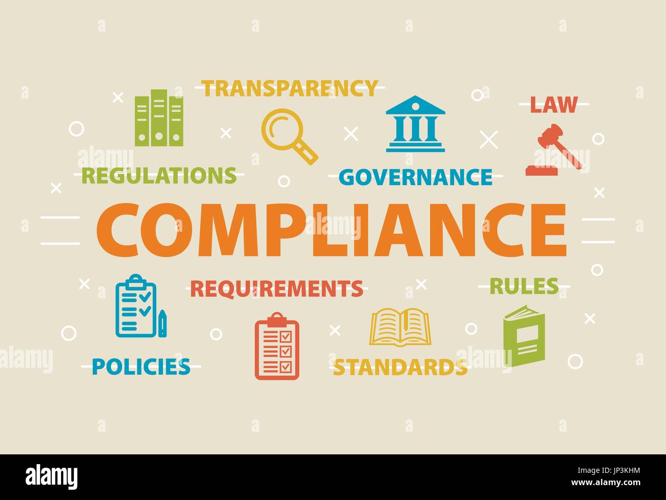 COMPLIANCE Concept with icons Stock Vector Image & Art - Alamy
