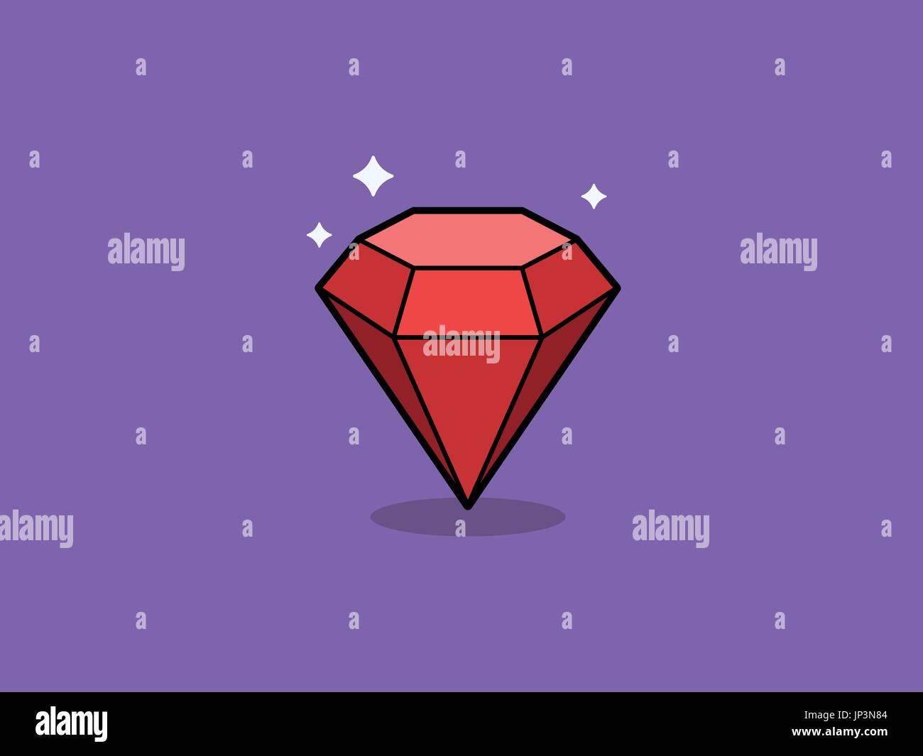 Ruby vector illustration. Red gemstone flat icon Stock Vector Image ...