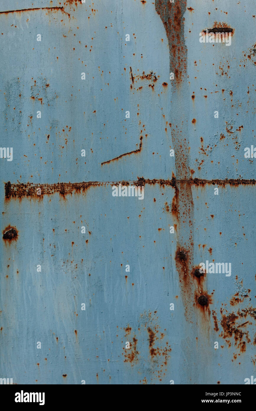 A rusty blue corrugated iron metal texture Stock Photo - Alamy