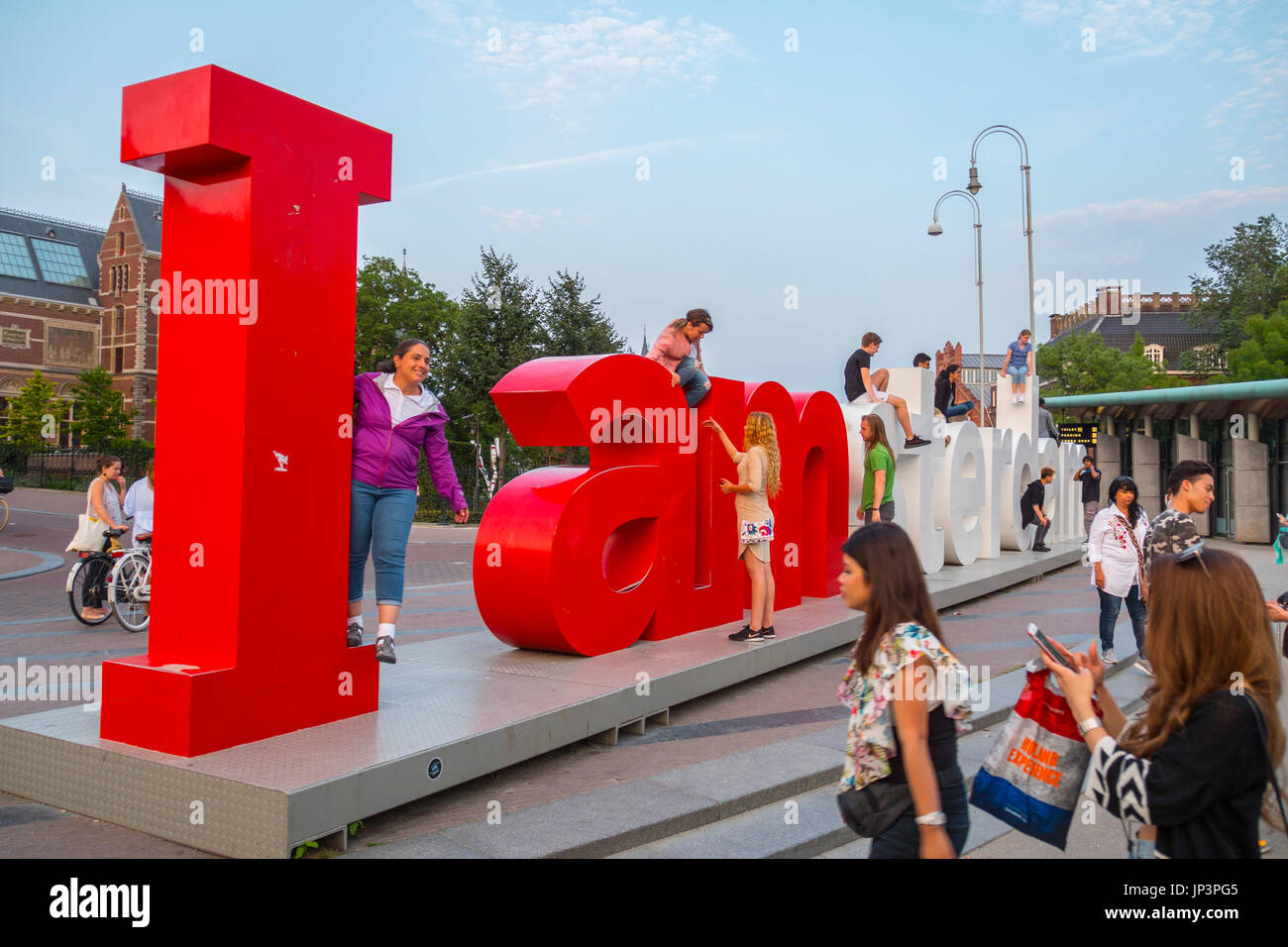 The famous I Am Amsterdam letters at the National Museum in Amsterdam ...