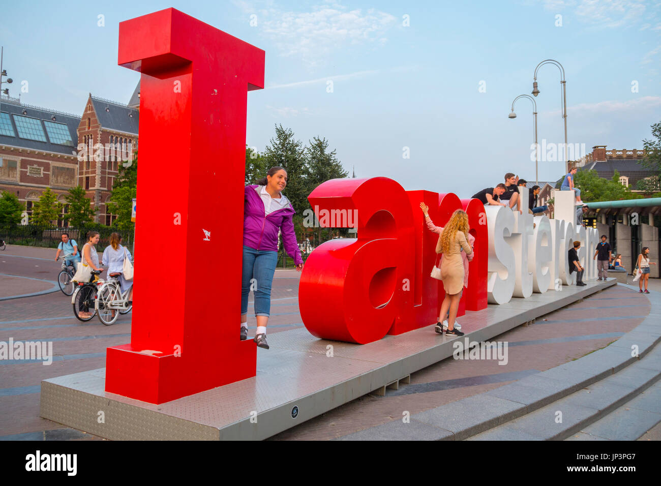 The famous I Am Amsterdam letters at the National Museum in Amsterdam ...