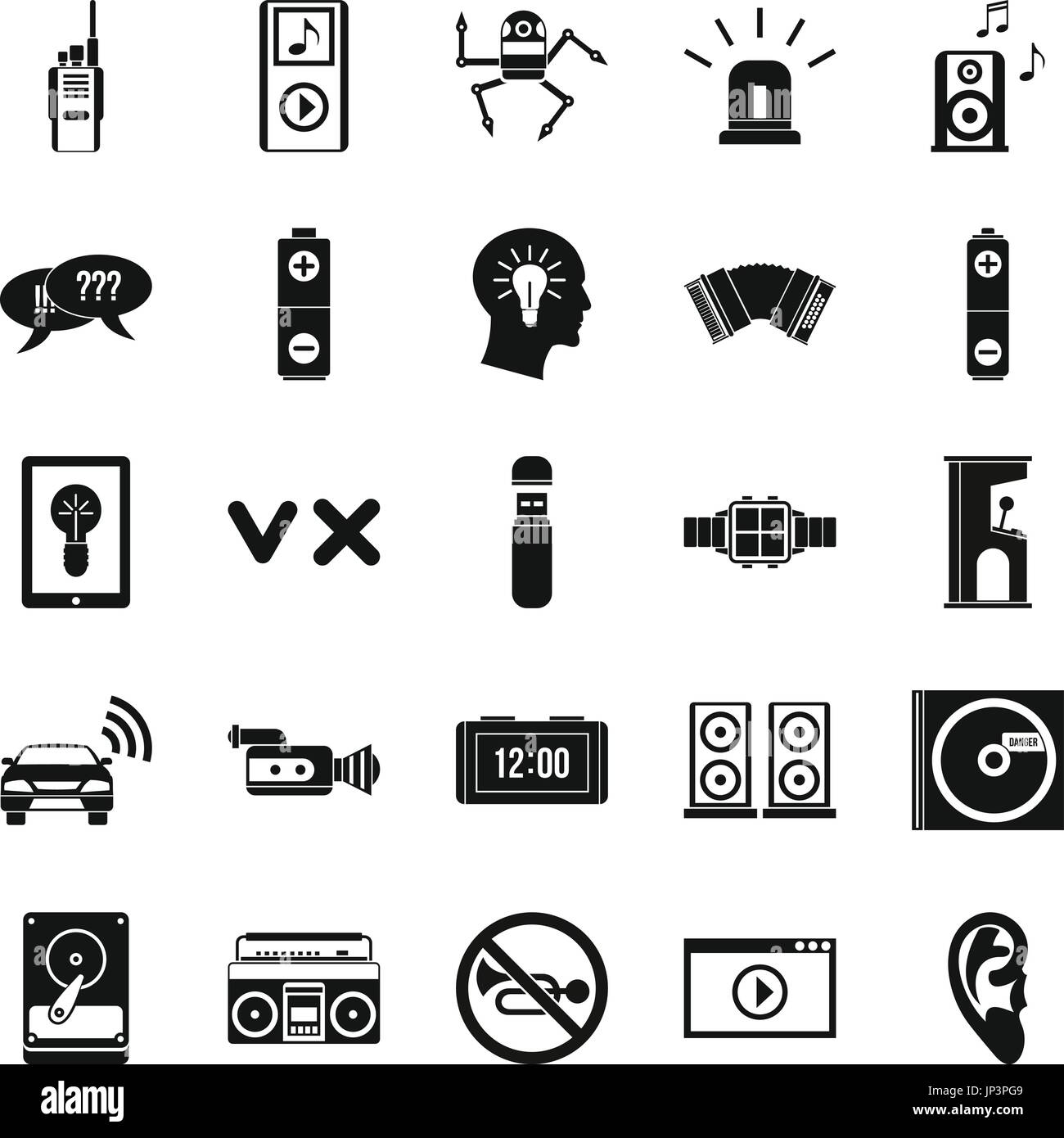 Sound icons set, simple style Stock Vector Image & Art - Alamy