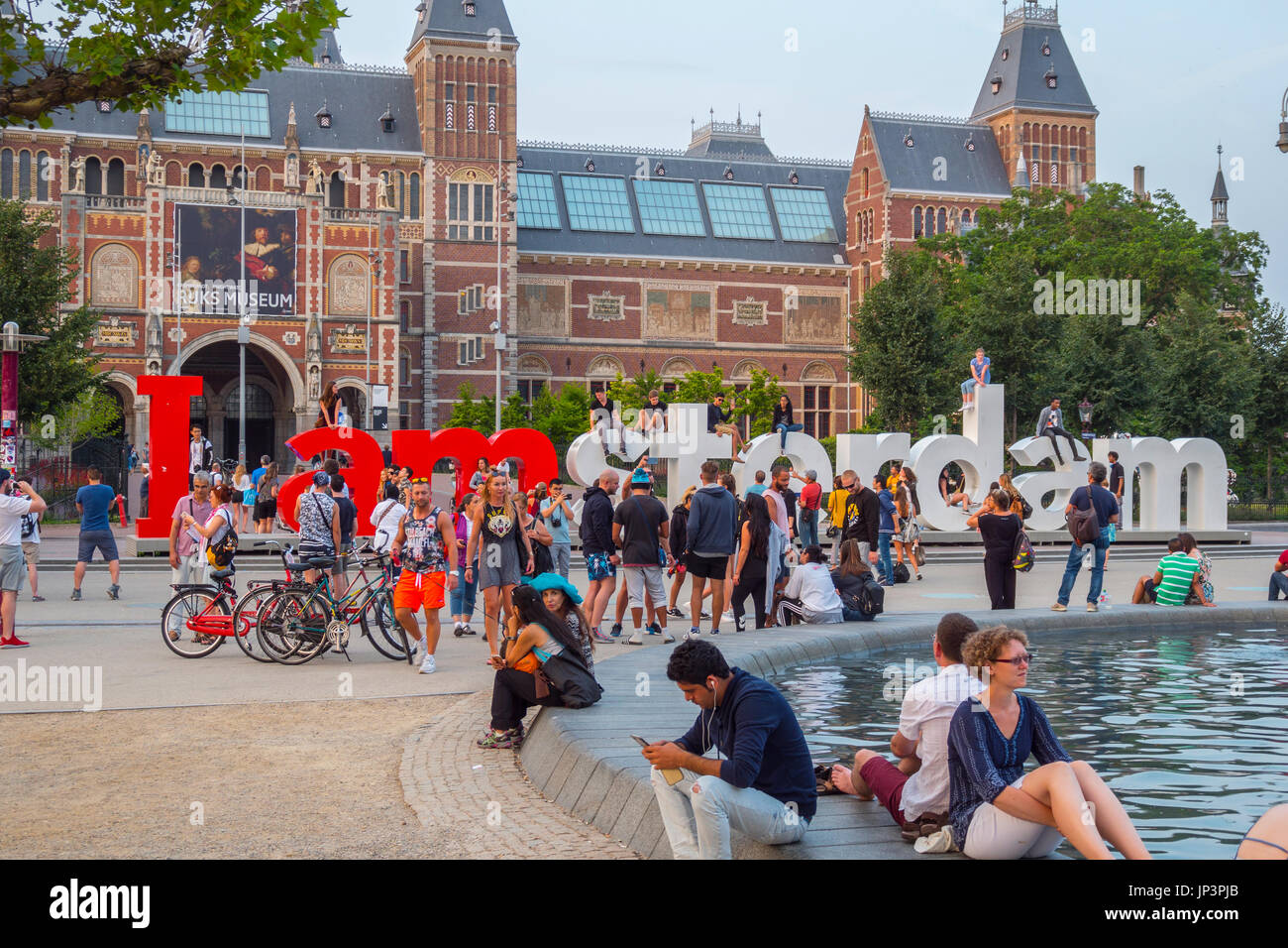 The famous I Am Amsterdam letters at the National Museum in Amsterdam ...