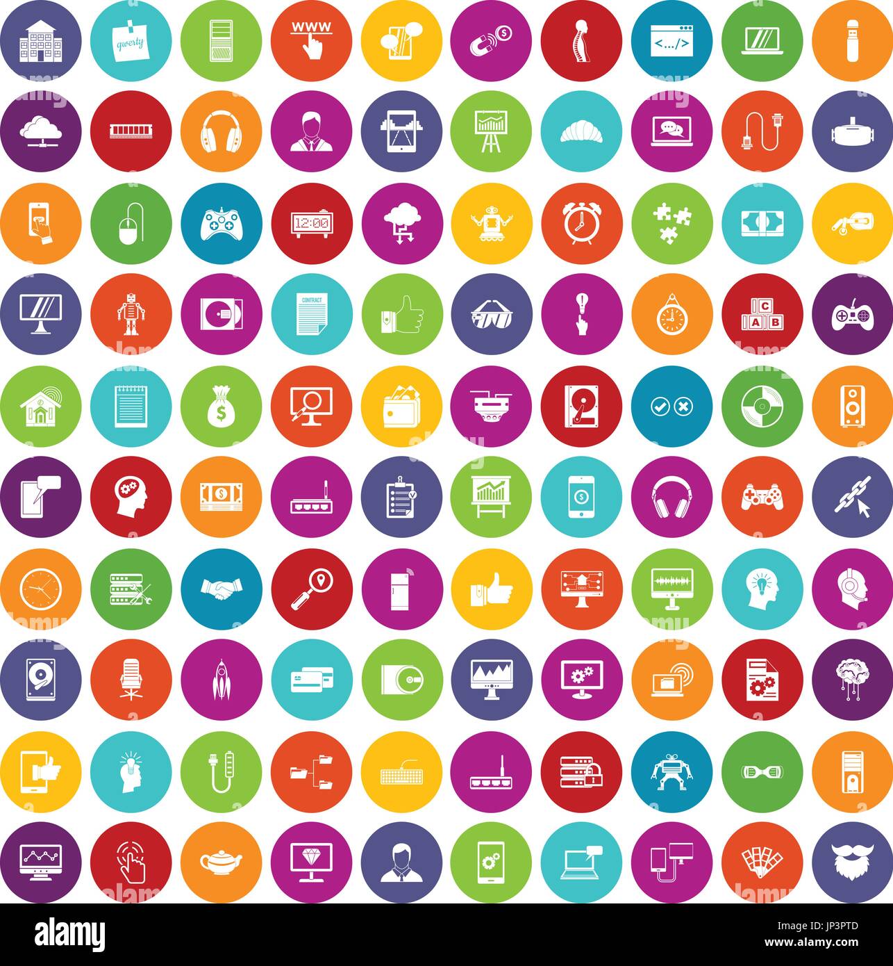 100 programmer icons set color Stock Vector Image & Art - Alamy