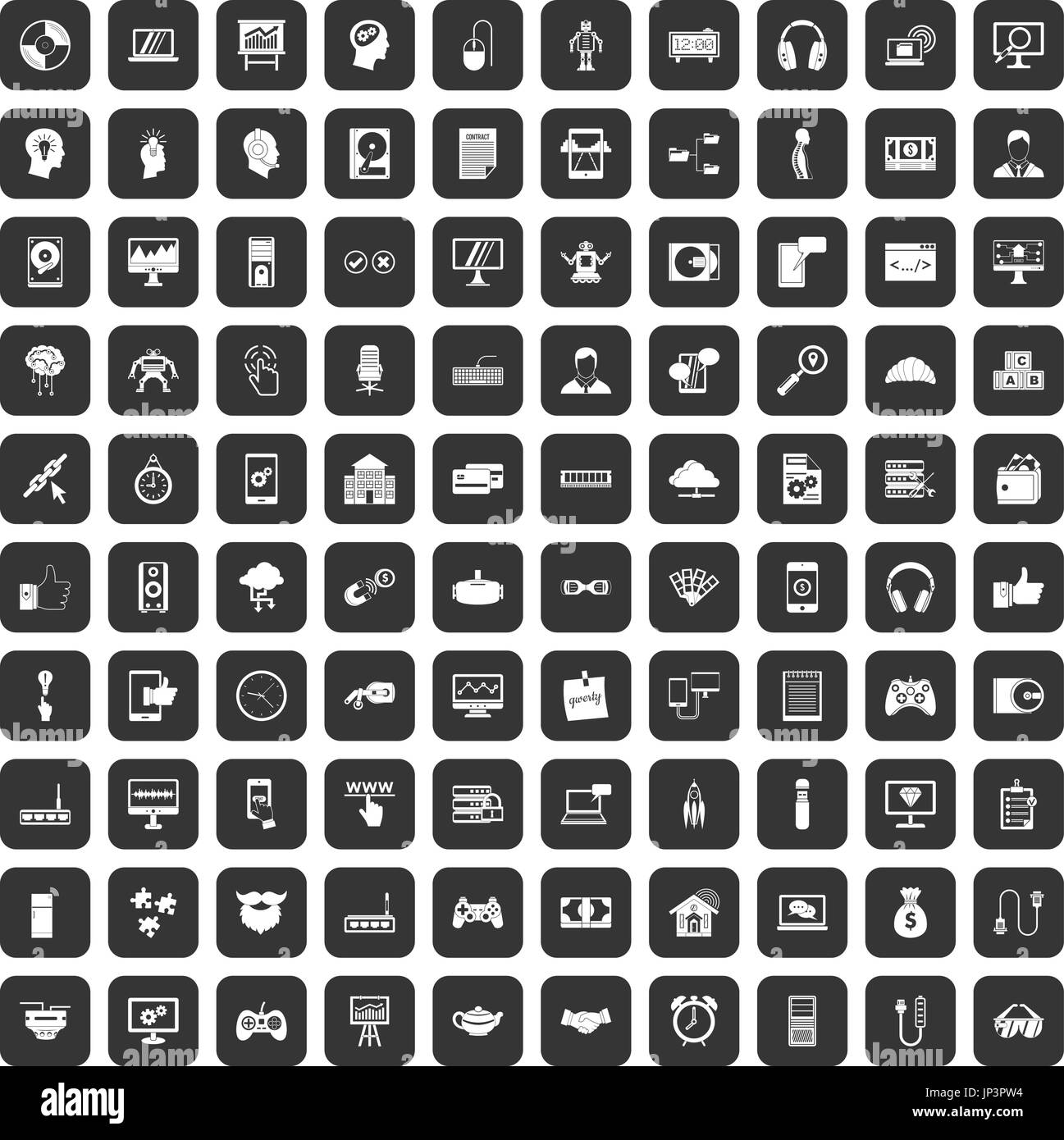 100 programmer icons set black Stock Vector Image & Art - Alamy