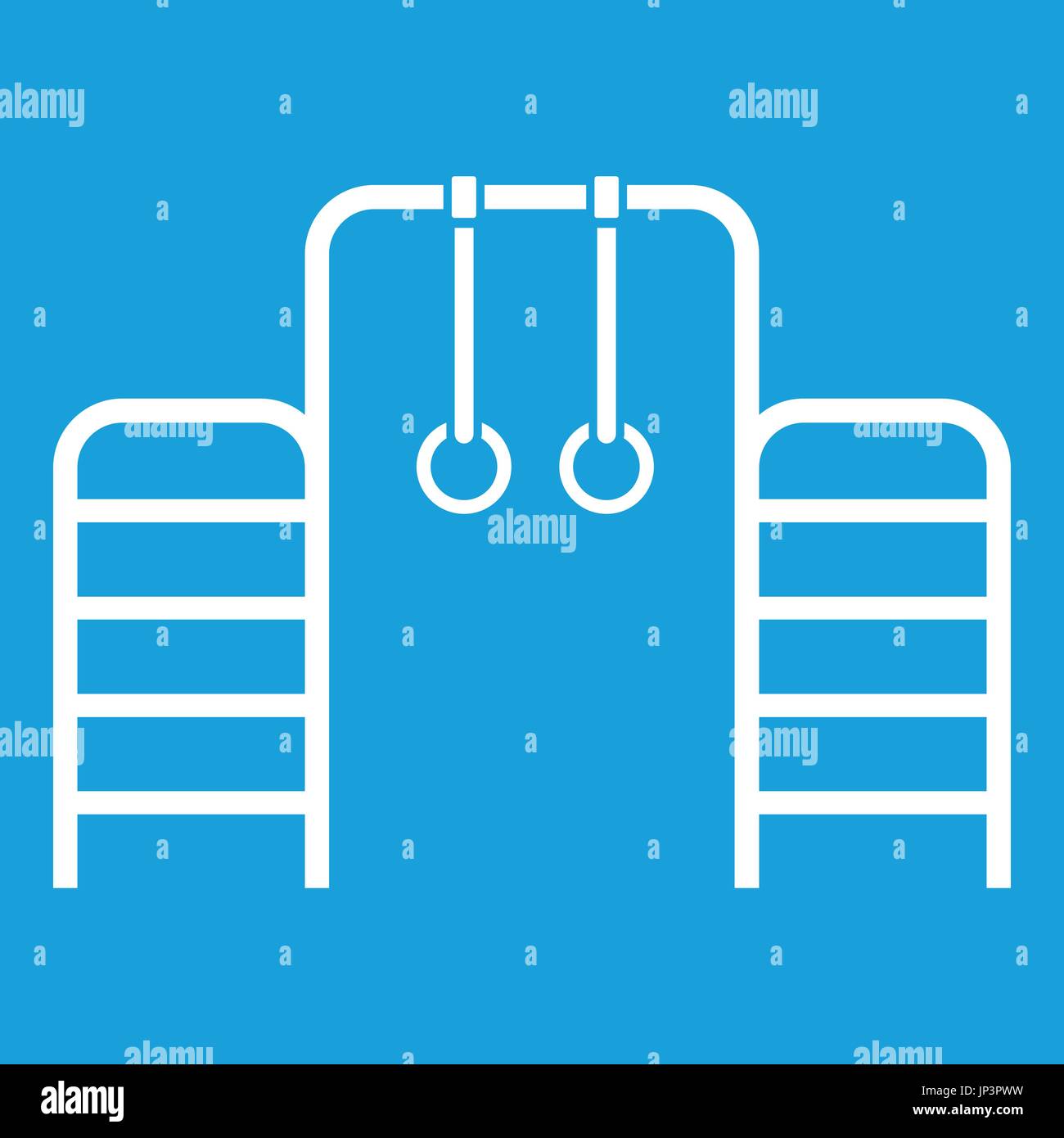 Horizontal bar with climbing rings and ladder icon Stock Vector Image ...