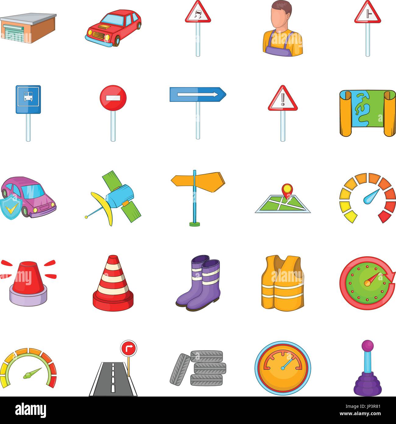 Motor vehicle icons set, cartoon style Stock Vector Image & Art - Alamy