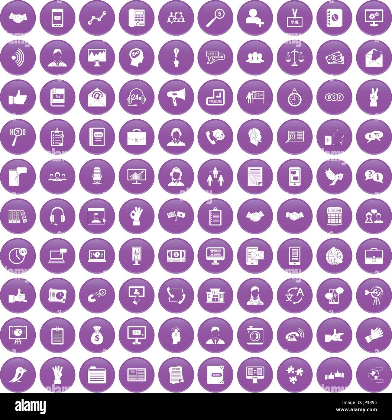 100 dialog icons set purple Stock Vector Image & Art - Alamy