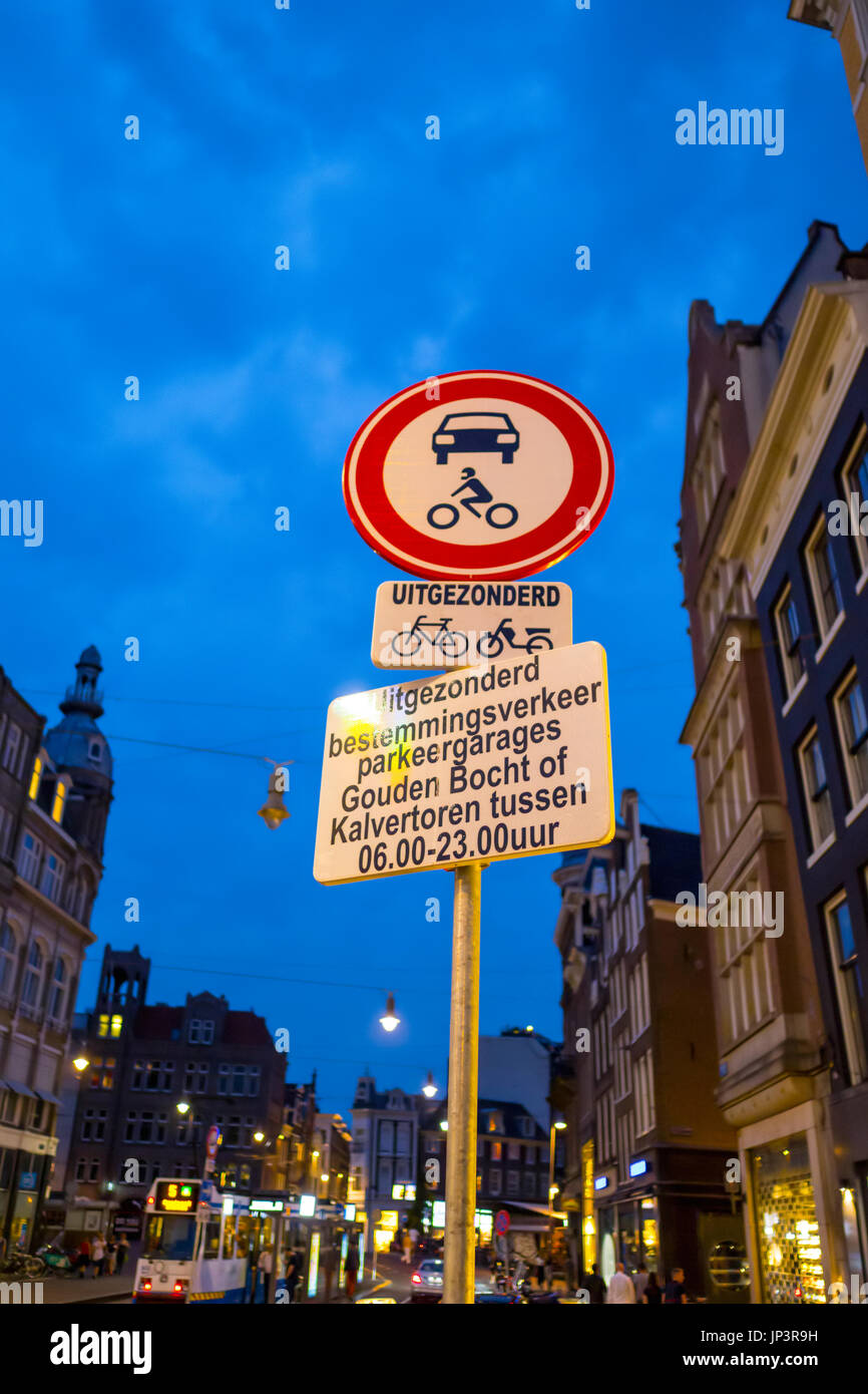 Signs in the city center of Amsterdam - night view - AMSTERDAM ...