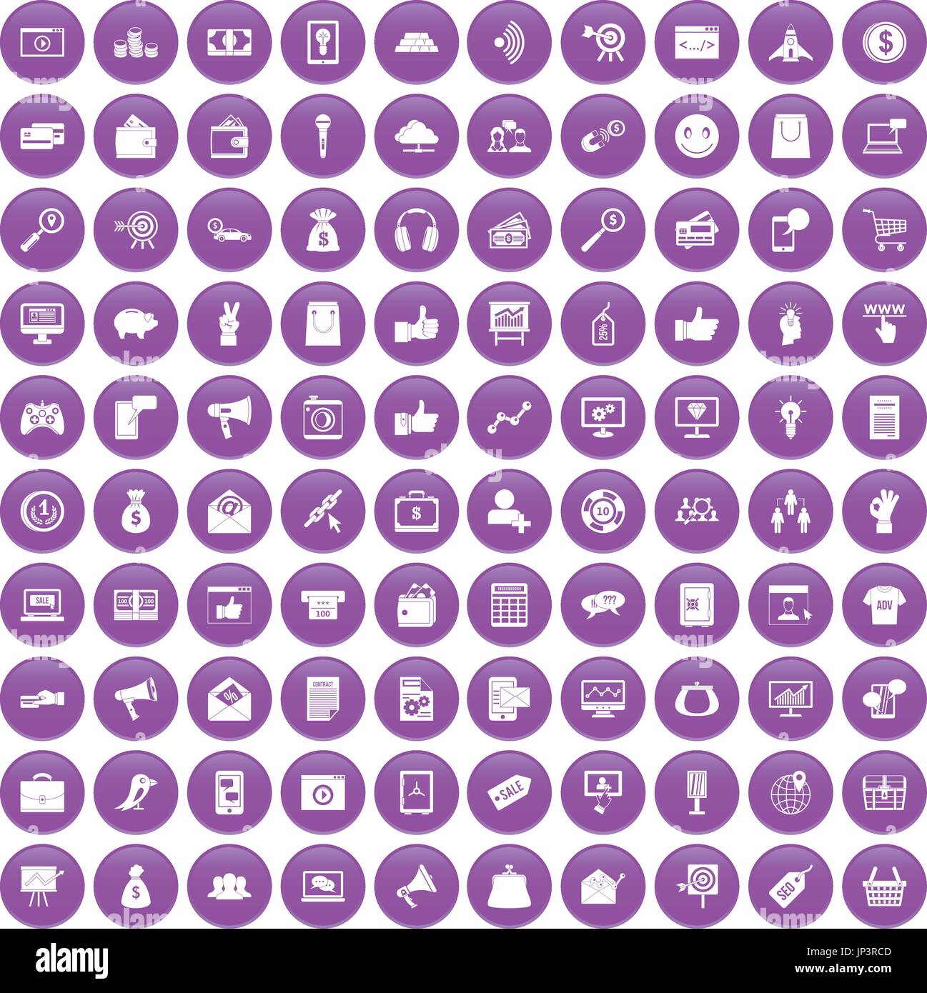 100 digital marketing icons set hi-res stock photography and images - Alamy