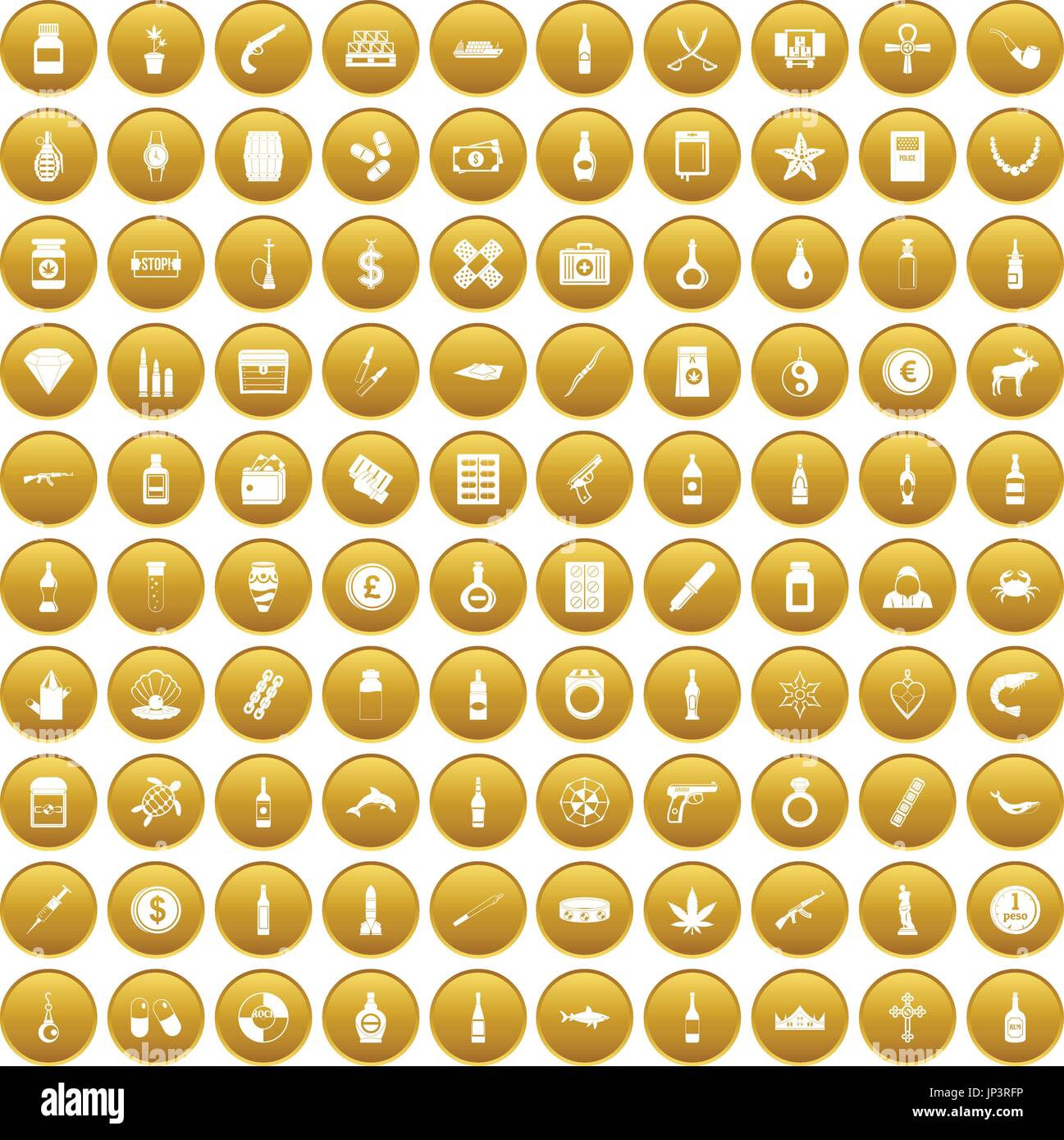 Gold disk earrings Stock Vector Images - Alamy