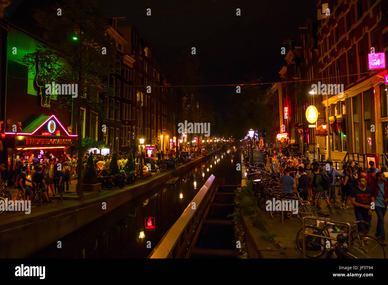 The colorful canals in the Red Light District of Amsterdam - AMSTERDAM ...