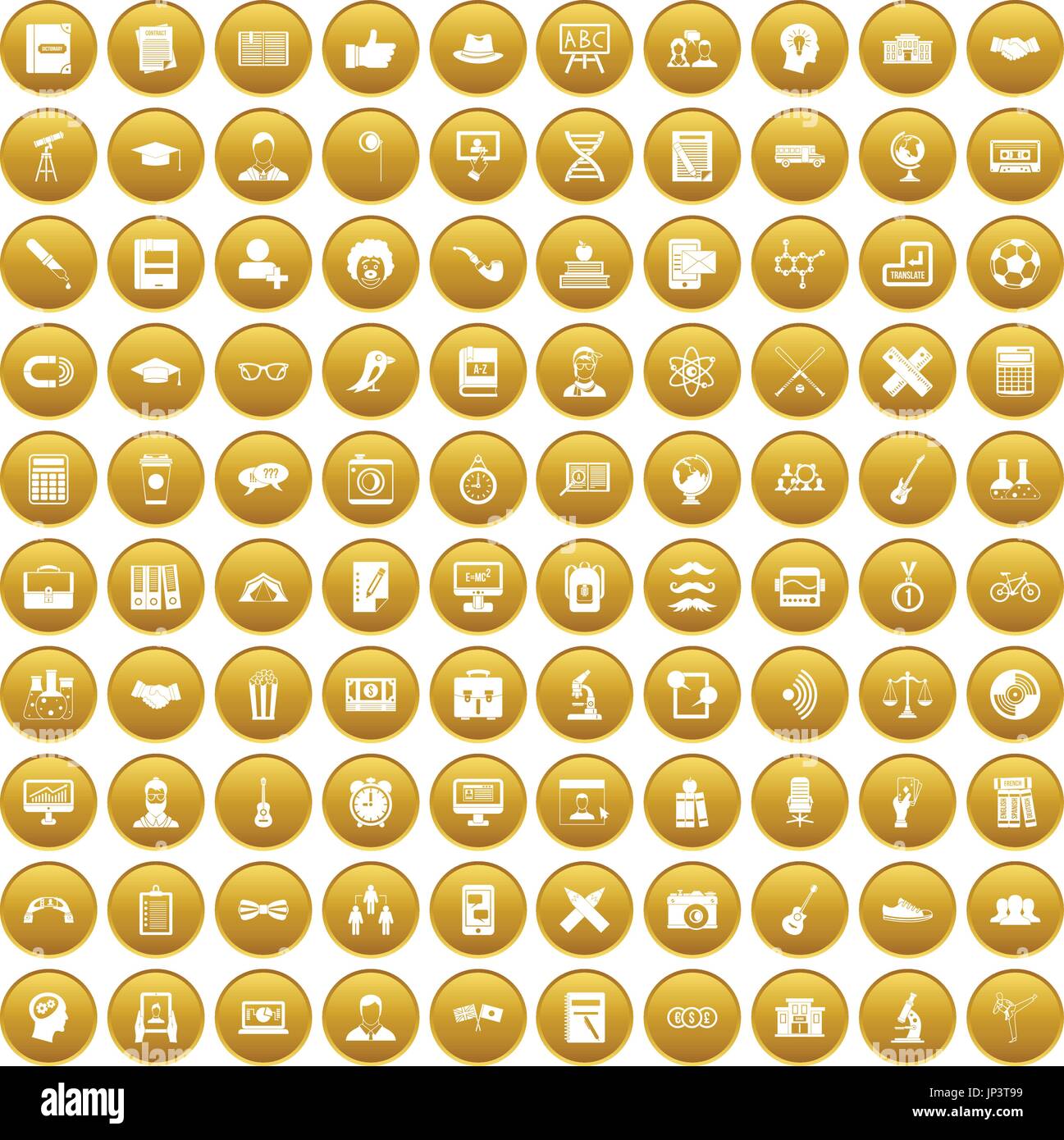 100 student icons set gold Stock Vector Image & Art - Alamy