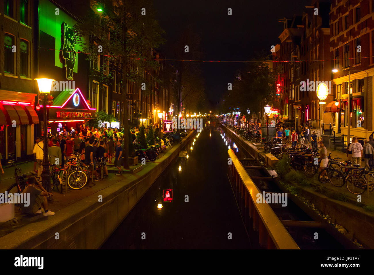 The colorful canals in the Red Light District of Amsterdam - AMSTERDAM ...