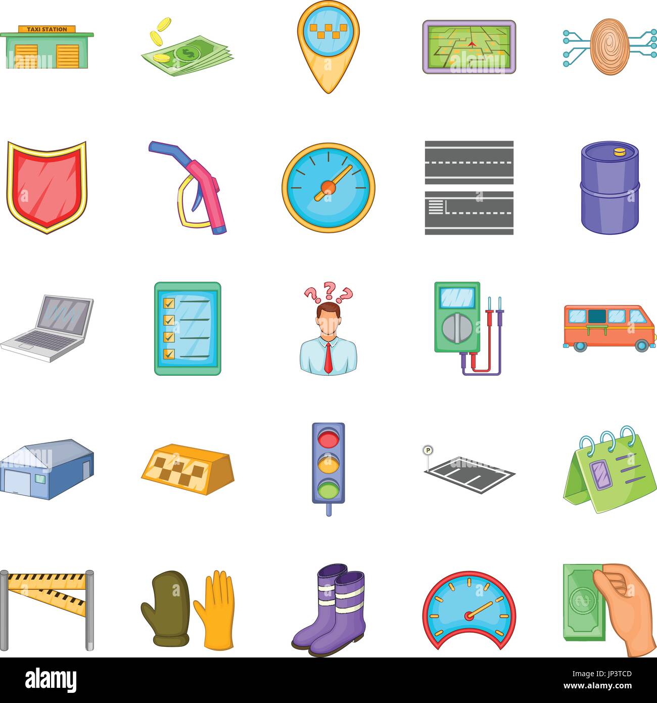 Fixing the machine icons set, cartoon style Stock Vector Image & Art ...