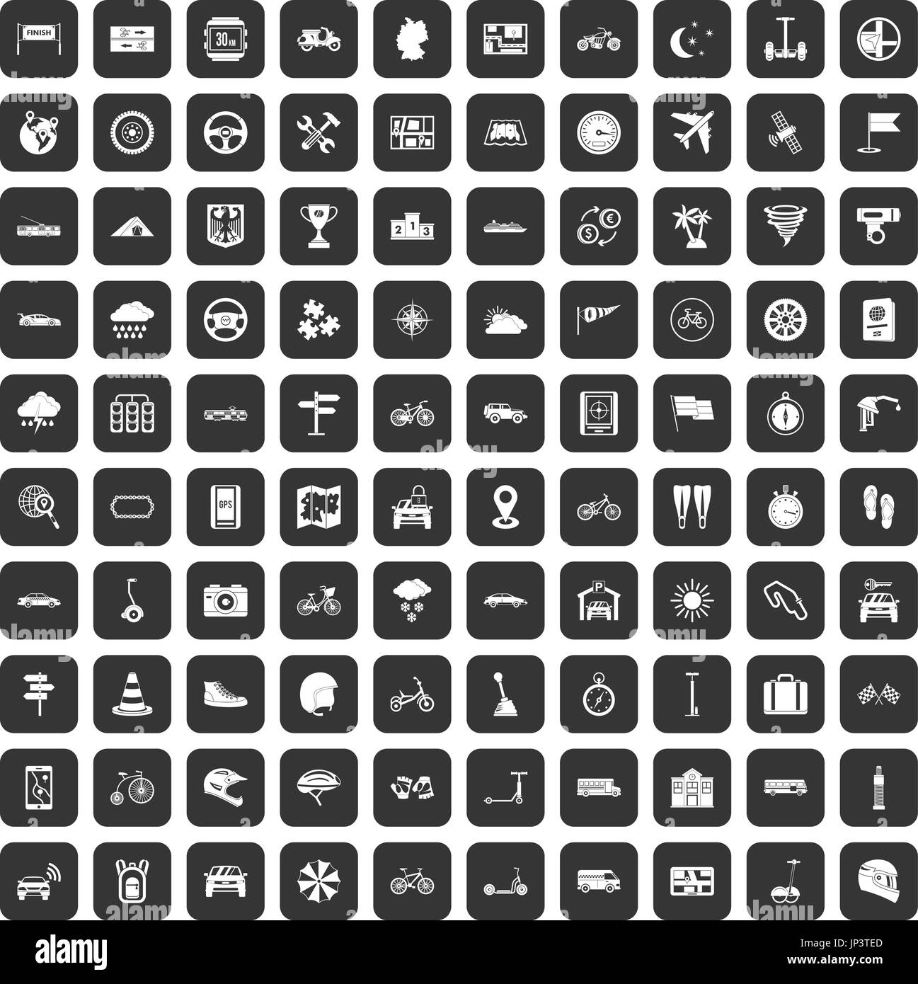100 ride icons set black Stock Vector Image & Art - Alamy