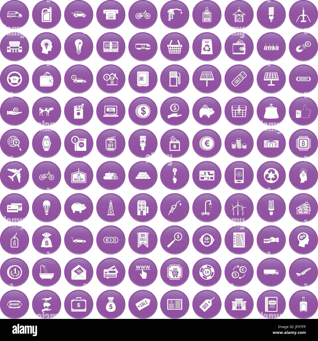 100 economy icons set purple Stock Vector Image & Art - Alamy